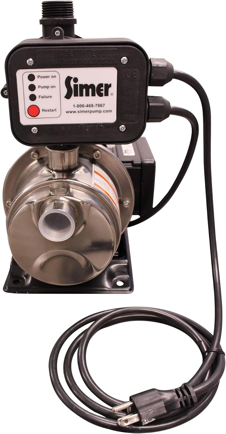 Simer 4075SS-01 3/4 HP Pressure Booster Pump User Manual