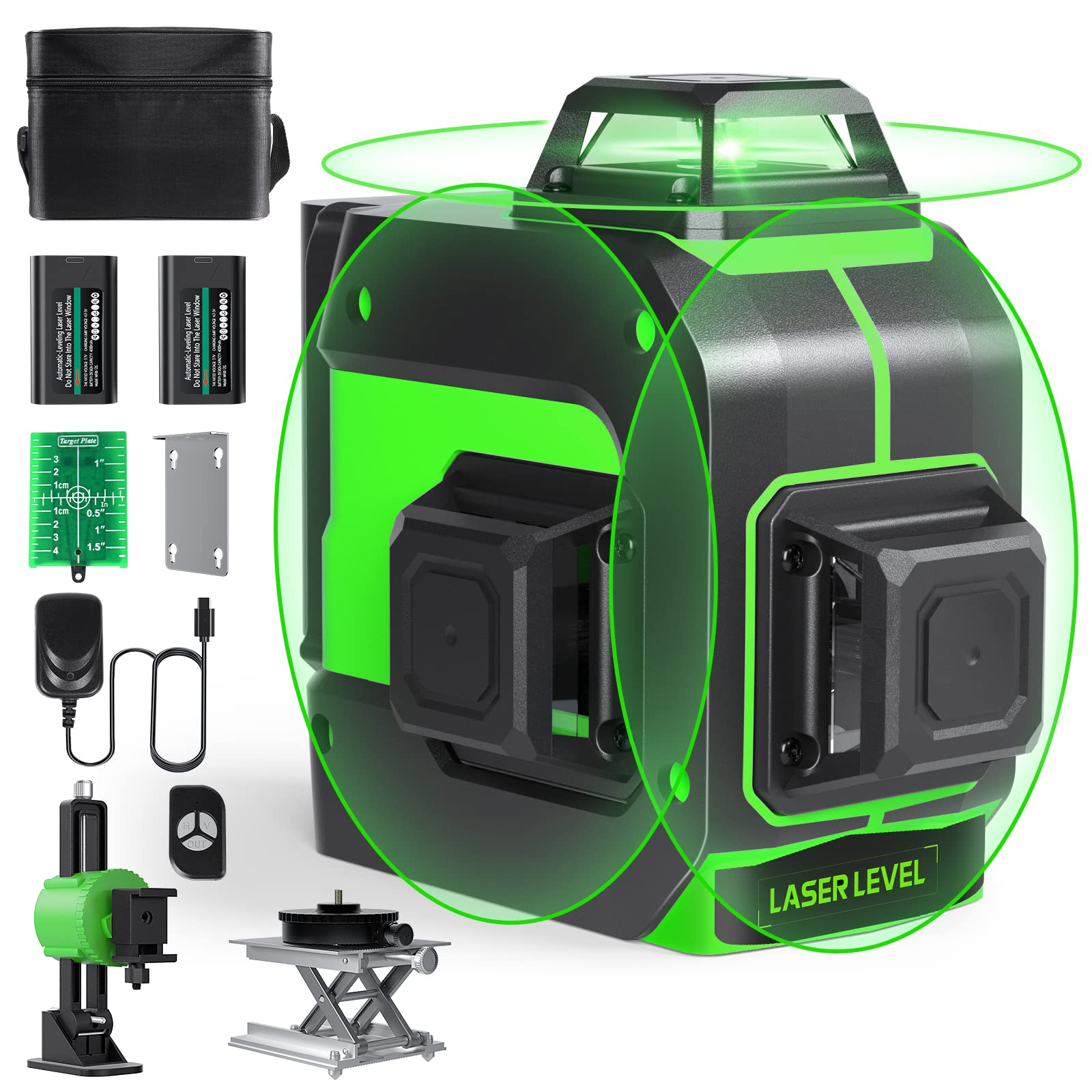 Cross Line Laser 3 x 360°, Cross Line Laser Green Self-Levelling Laser ...