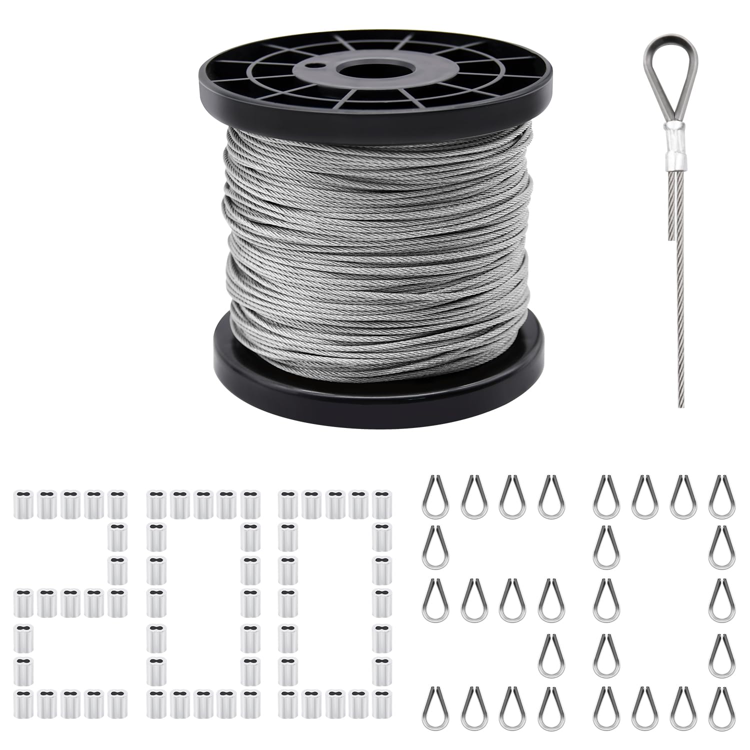 Snapklik.com : 328ft Wire Rope, Stainless Steel Wire Rope Cable