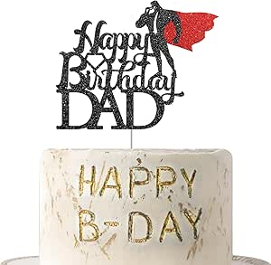 Amazon.com: Woobobii Super Dad Cake Topper Father Birthday Cake ...
