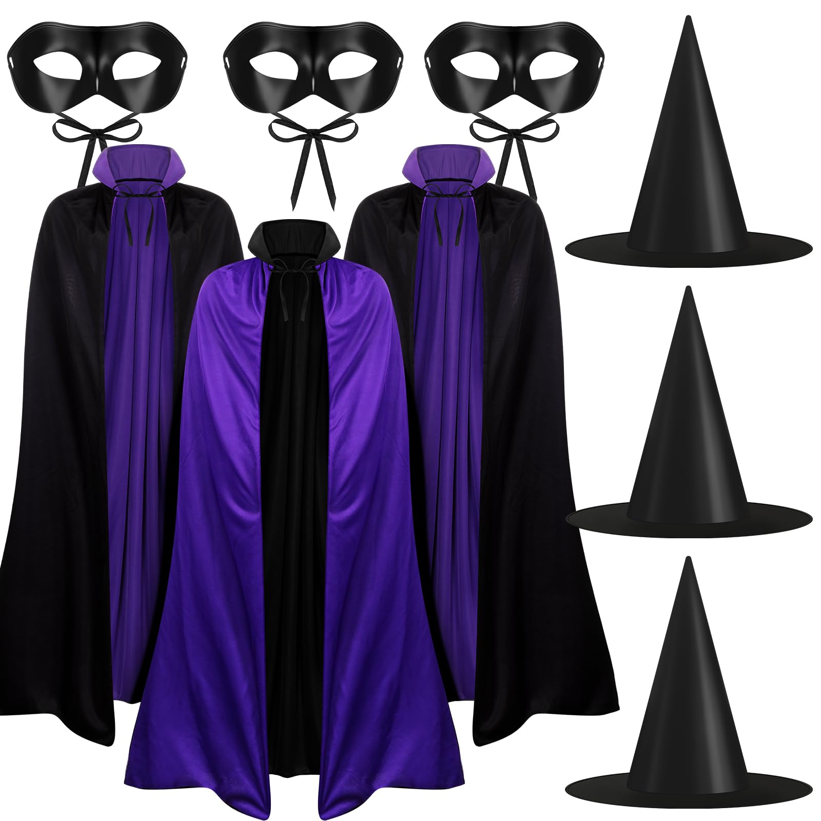 9 Pcs Halloween Cape Vampire Costume Set 55 Inch Vampire Cloak with ...