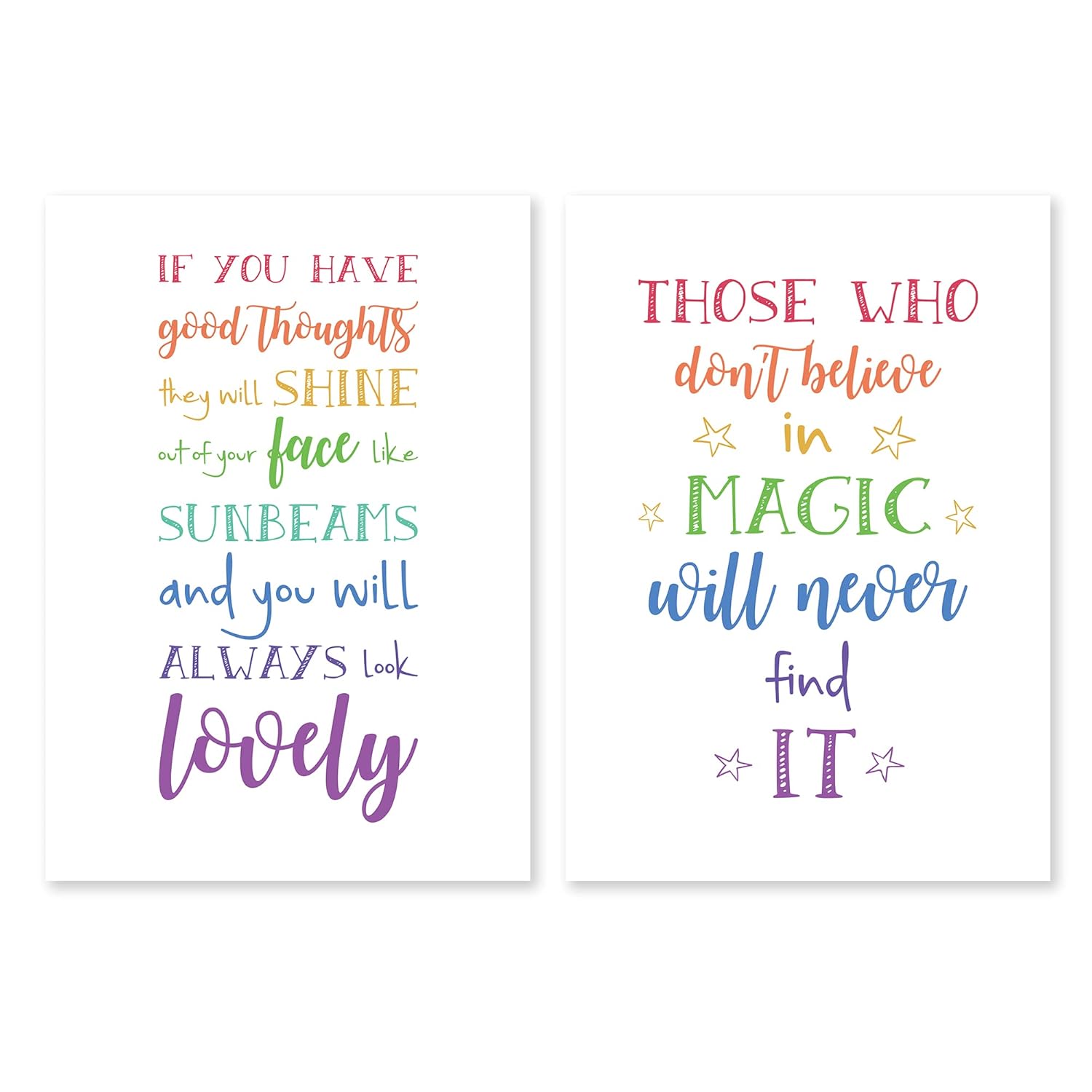 Roald Dahl Quote Prints Set of 2, If You Have Good Thoughts, Those Who ...