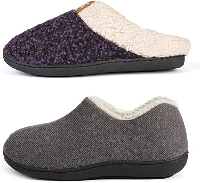 Amazon.com: ULTRAIDEAS Set of 2 Pairs - US Size 10 Memory Foam Slippers ...