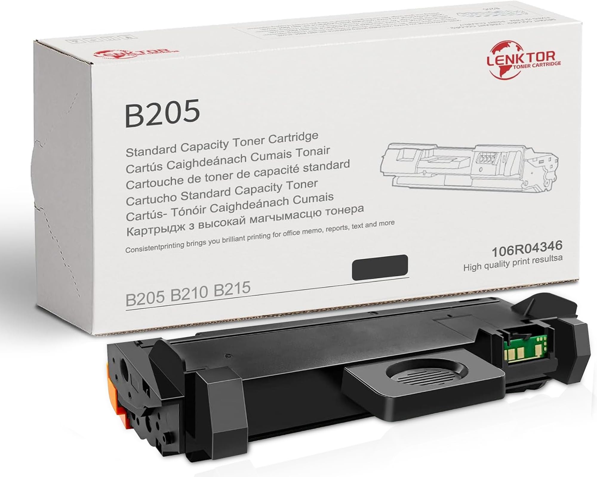 B205 B210 B215 Toner Cartridge 1-Pack Compatible 106R04346 Black Toner ...