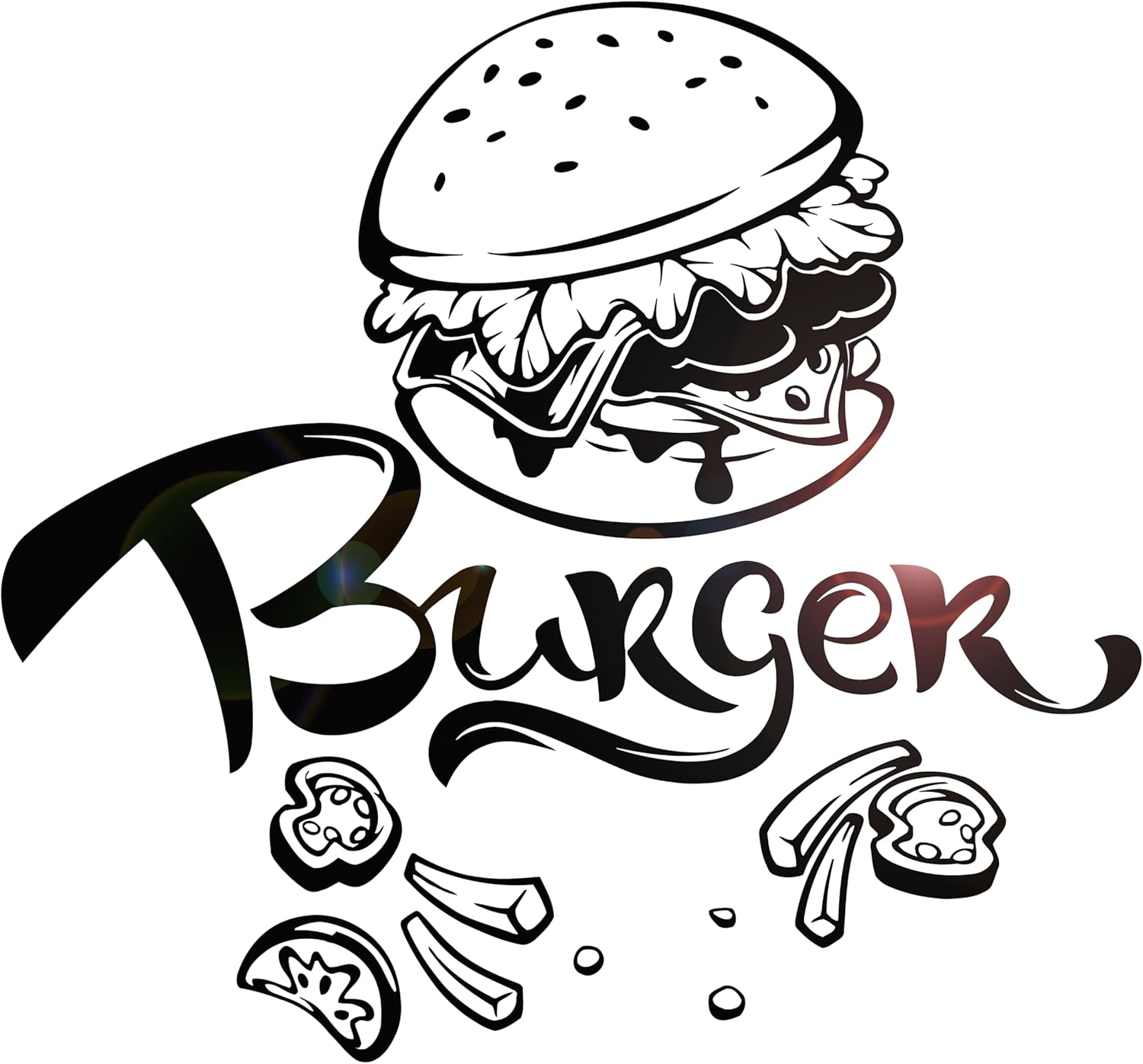 Amazon.com: Vinyl Wall Decal Burger Fast Food Cafe Restaurant Dining ...