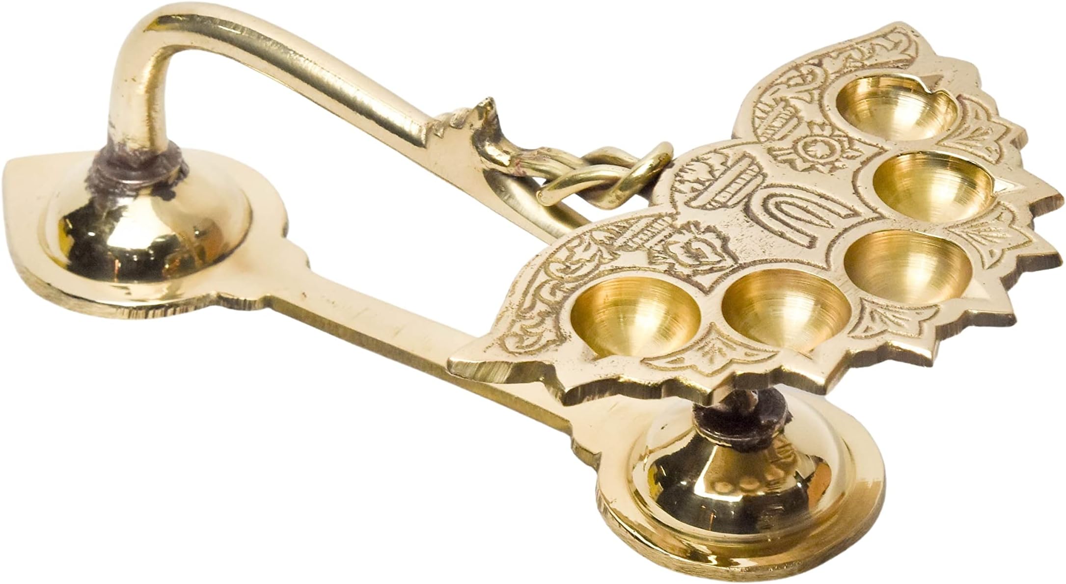 Buy Bhimonee Decor Pure Brass Ganga Aarti, Deep, Deepak, Diya for Pooja ...