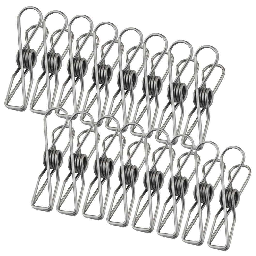 Wobe 30 Pack Stainless Steel Clothes Pins, Utility Clips Hooks ...