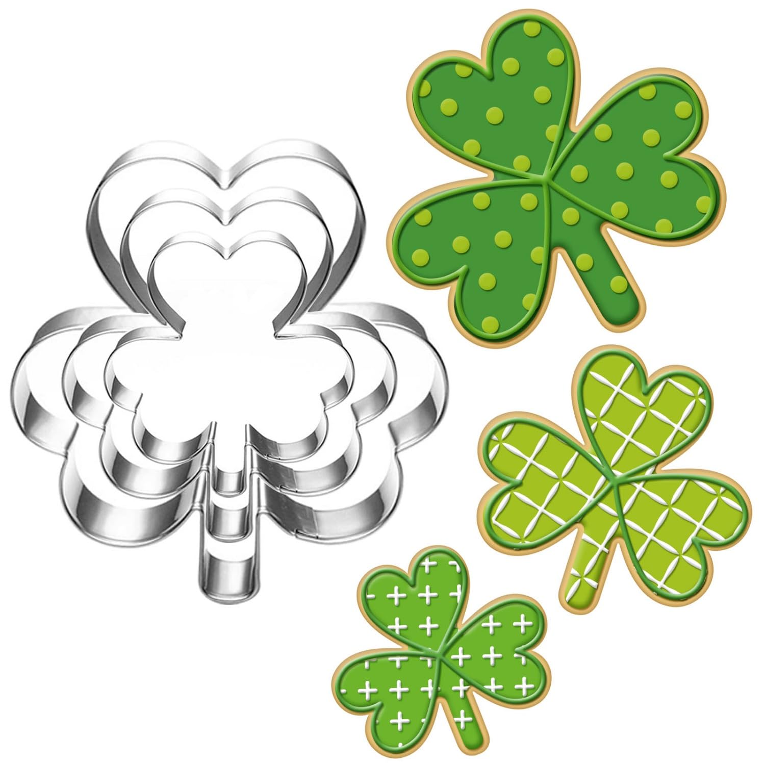 Ukoosien Shamrock Cookie Cutter Set Size 3 5 2 8 2 3 Piece Cookie