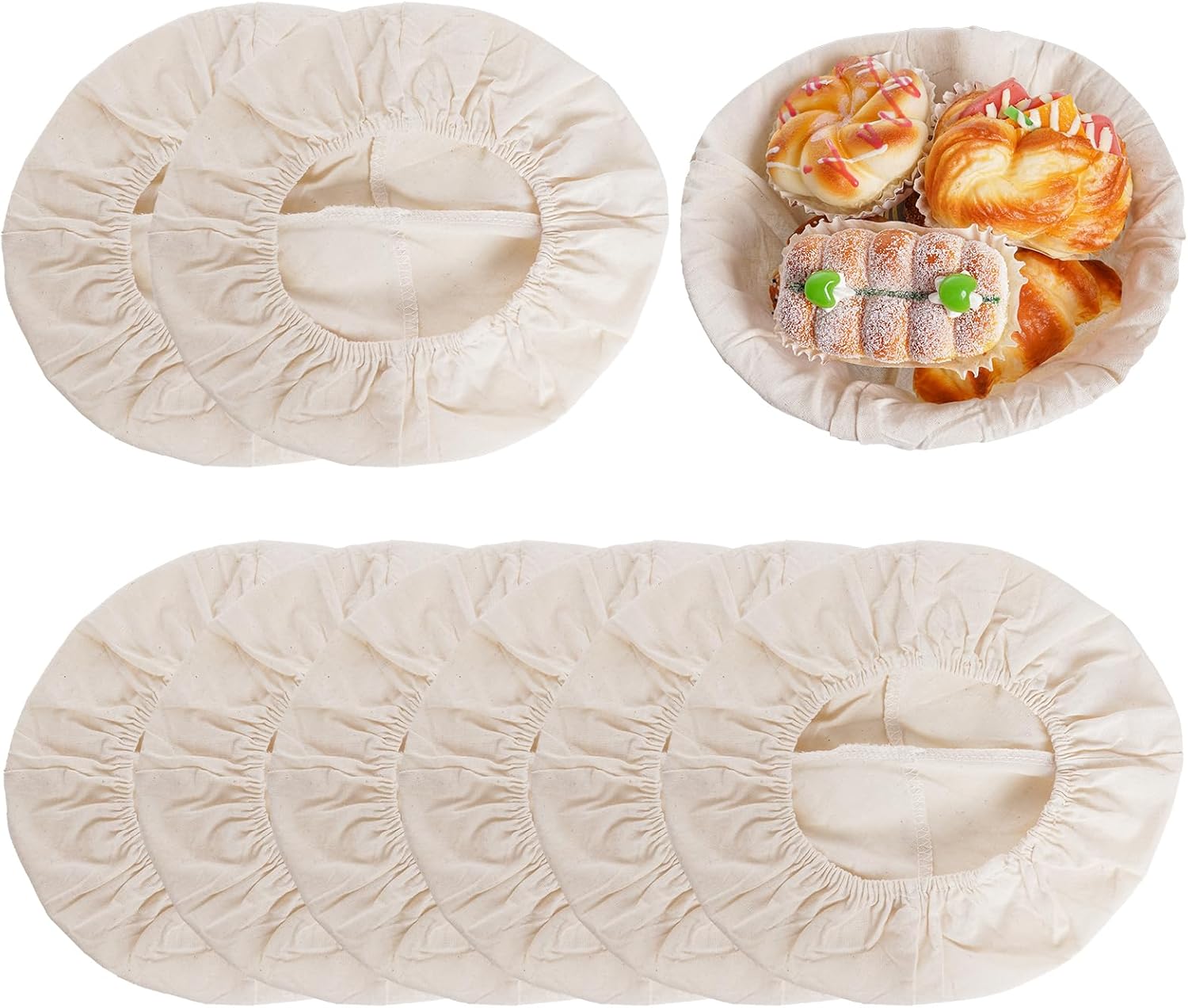 Amazon.com: Ishua 8 Pieces Bread Liner Cloth Cover Baking, 10 Inch ...