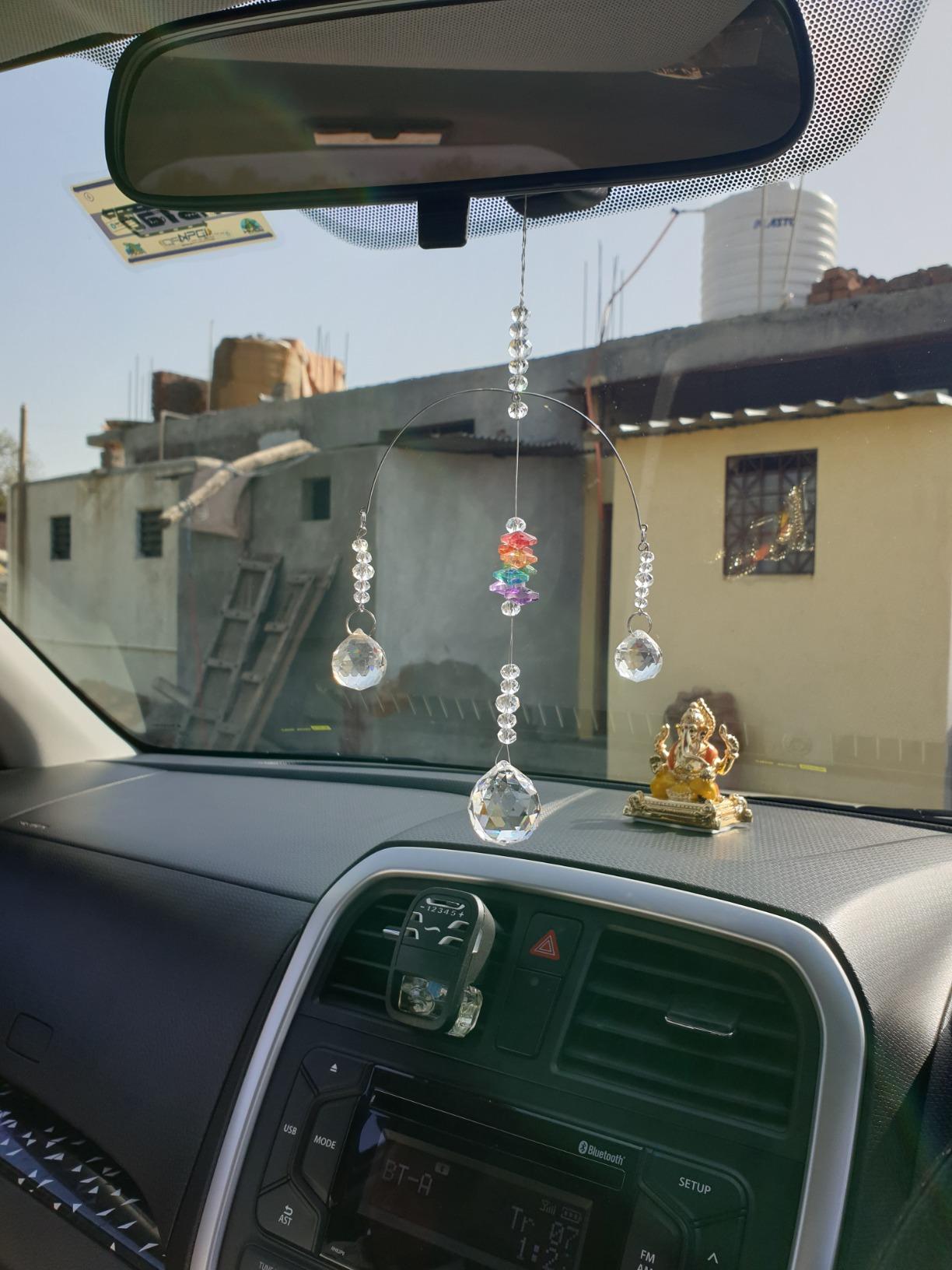 Discount4Product Transparent Glass Crystal Ball Car Hanging (1 Piece ...