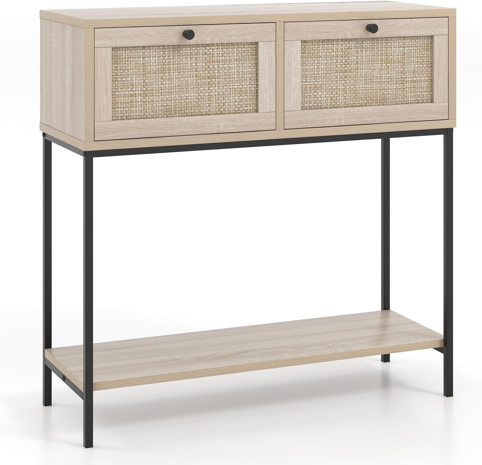 Joolihome Console Table, 2 Drawers with Handles and Storage Shelf Side ...