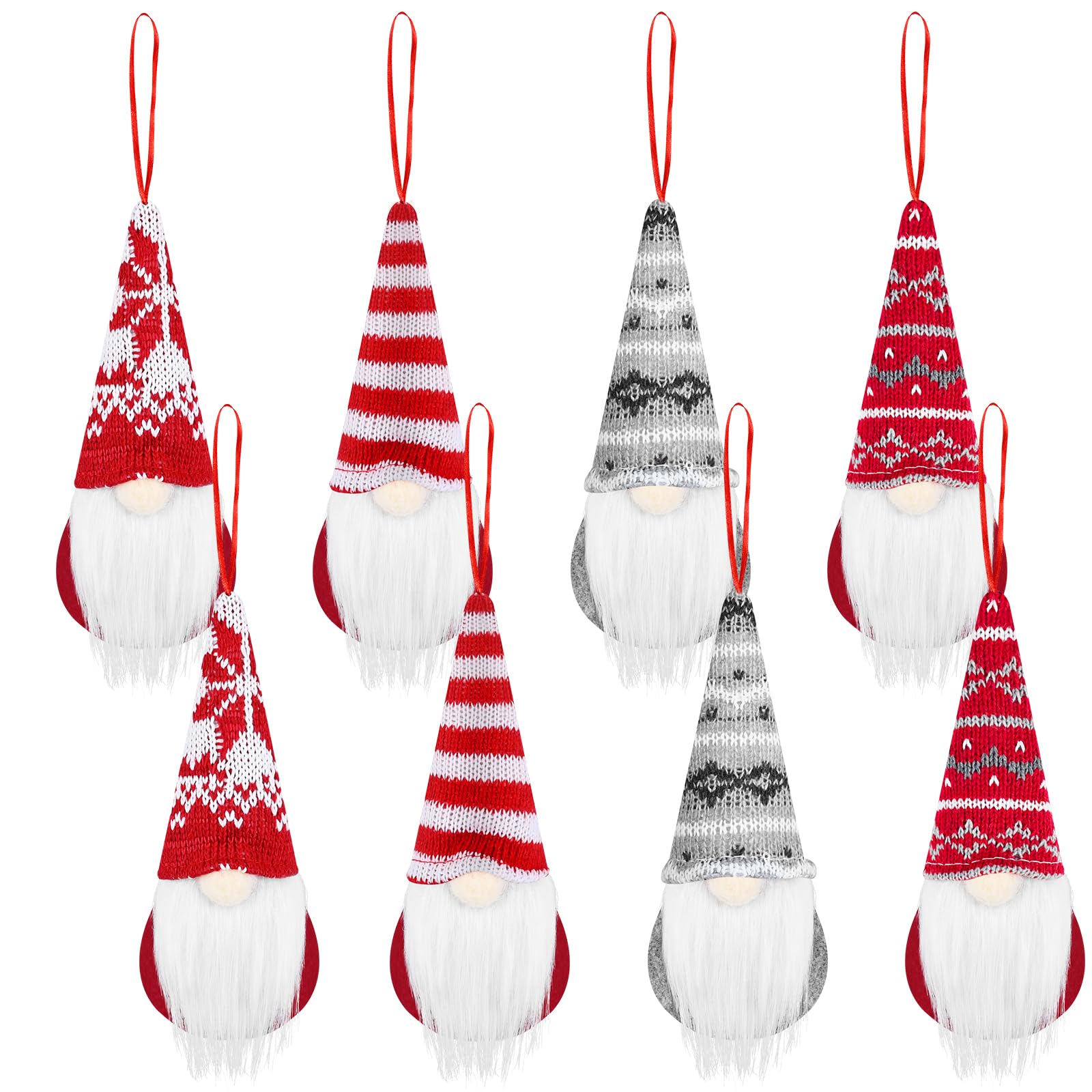 Amazon.com: Christmas Gnomes Hanging Ornaments Set of 8, Christmas Tree ...
