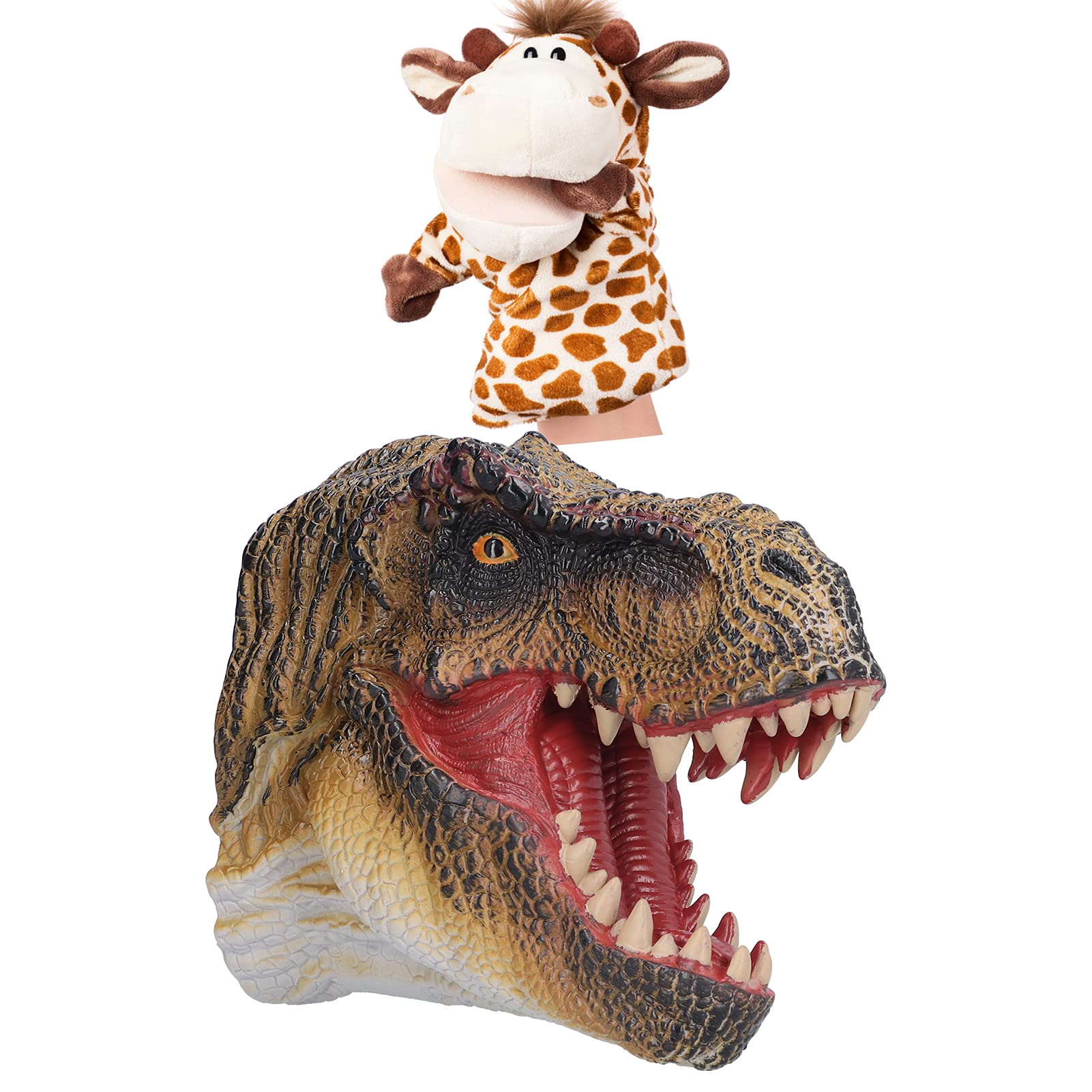 Dinosaur Hand Puppet Rubber Dino Raptor Head Toy Party Dinosaur Hand