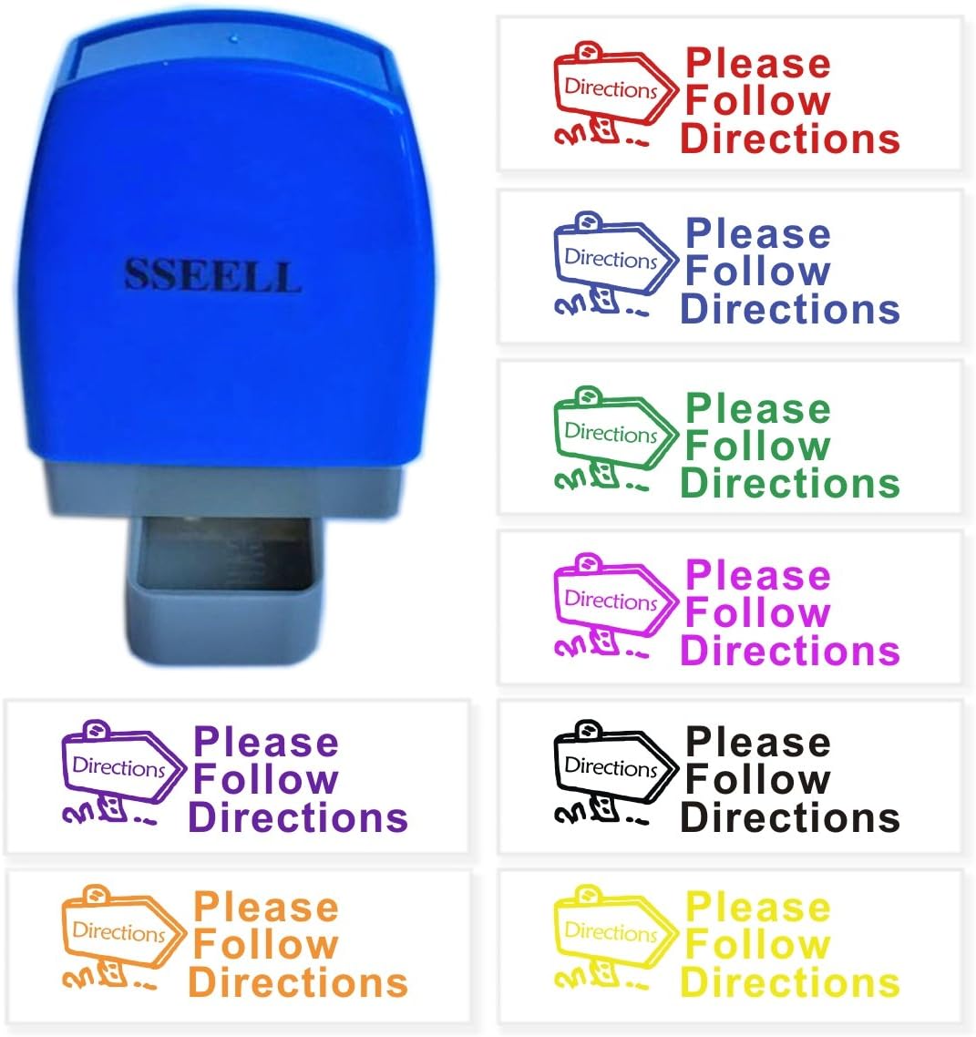 Amazon.com : SSEELL Please Follow Directions Reward Stamp Self Inking ...