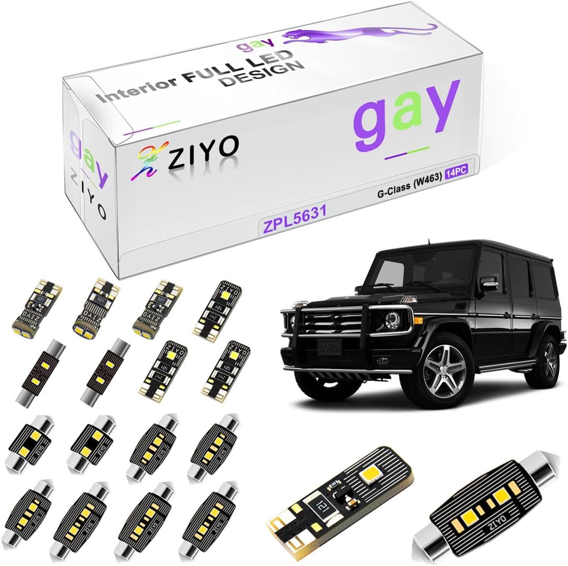 Amazon.com: ZIYO ZPL5165 (17 Bulbs) LED Interior Light Kit Replacement ...