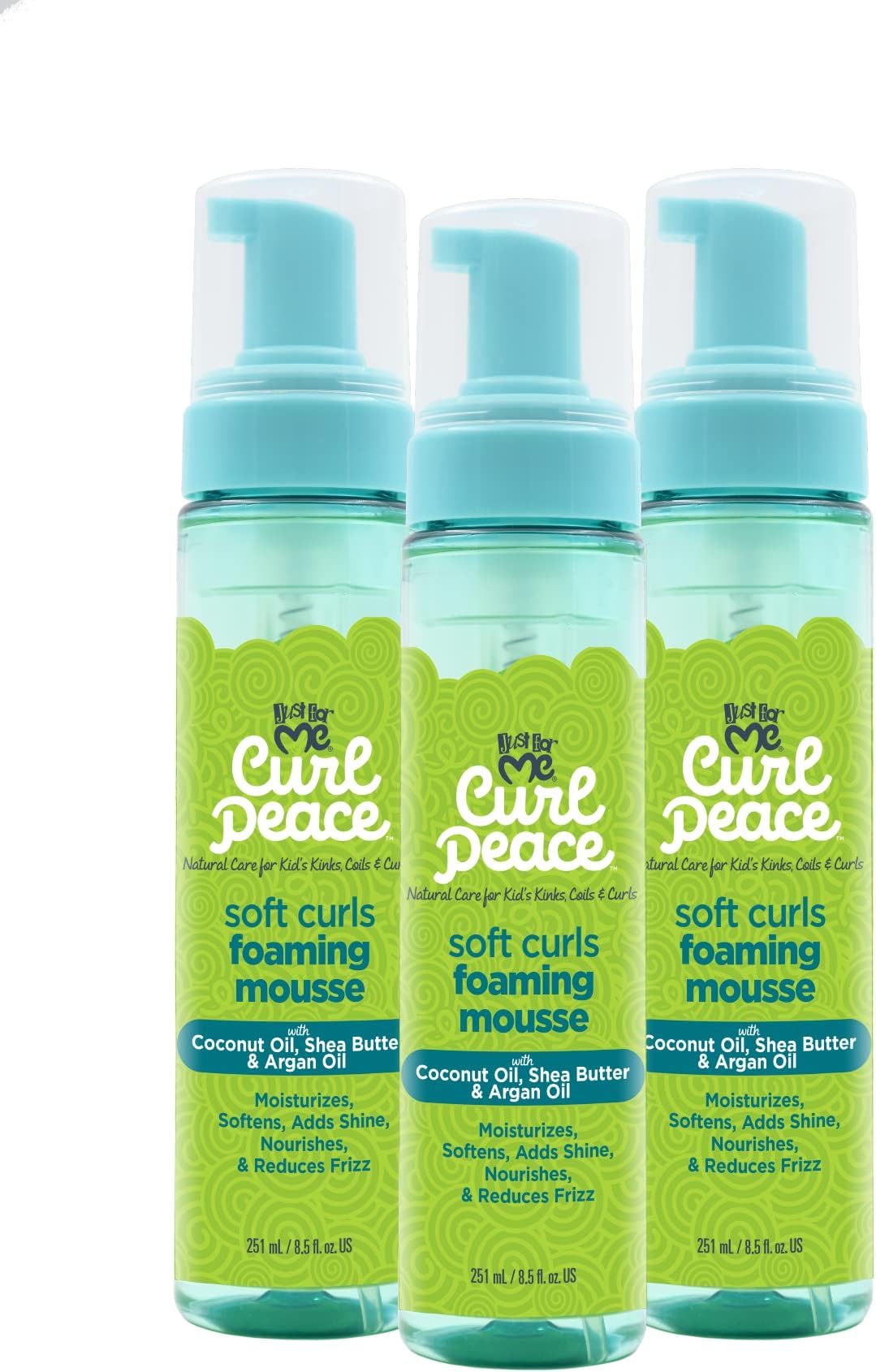 Amazon.com: Just For Me Curl Peace Soft Curls Foaming Mousse, 8.5 oz (3 ...