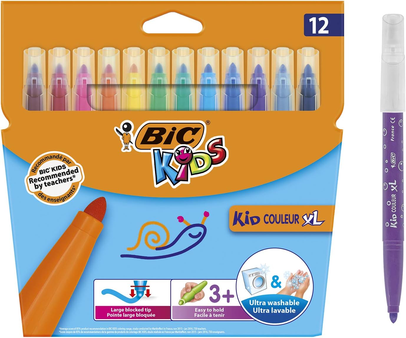 BIC Kids Kid Couleur XL Colouring Pens 12 Pack : Amazon.co.uk ...