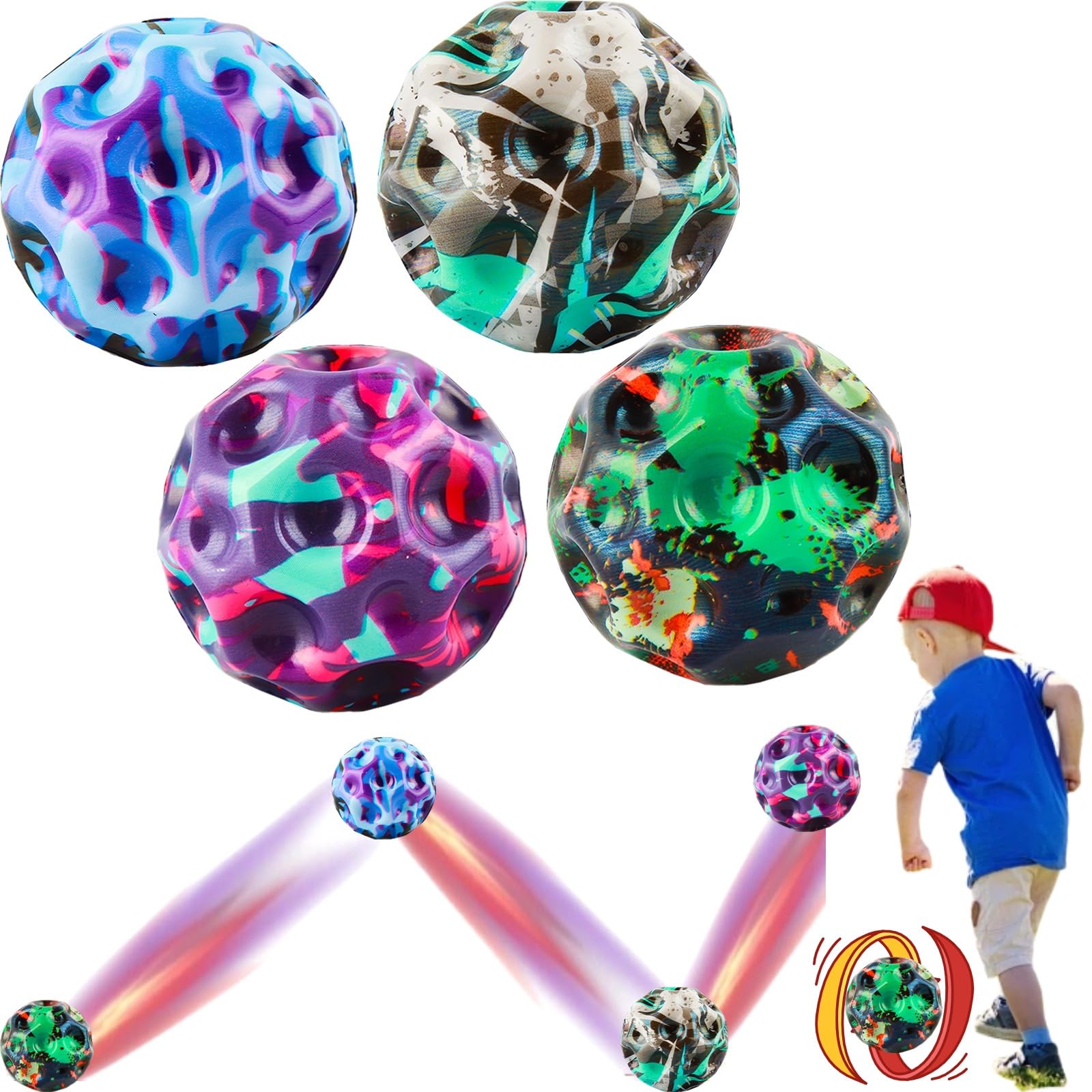 WDJLNZB Astro Jump Ball, Jumping Rubber Ball, Planet Bouncy Balls, High ...