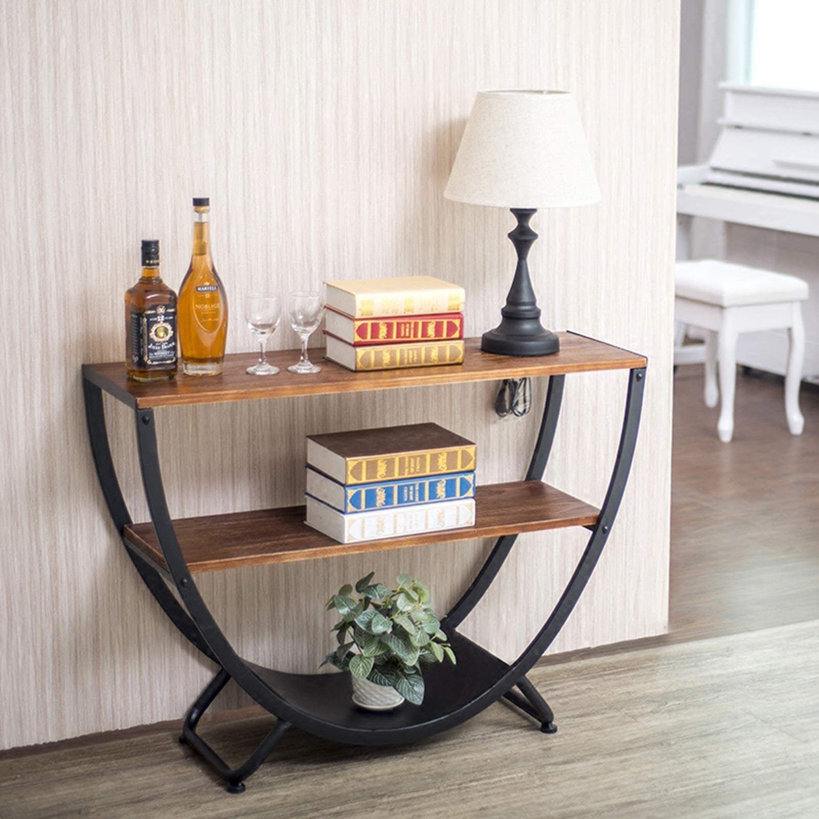 Arc Console Table Metal And Wood