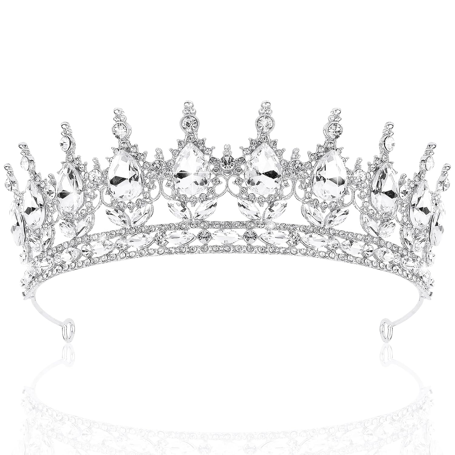 Amazon.com : TOBATOBA Tiaras for Women Silver Tiaras and Crowns for Women Girls Crystal Wedding ...