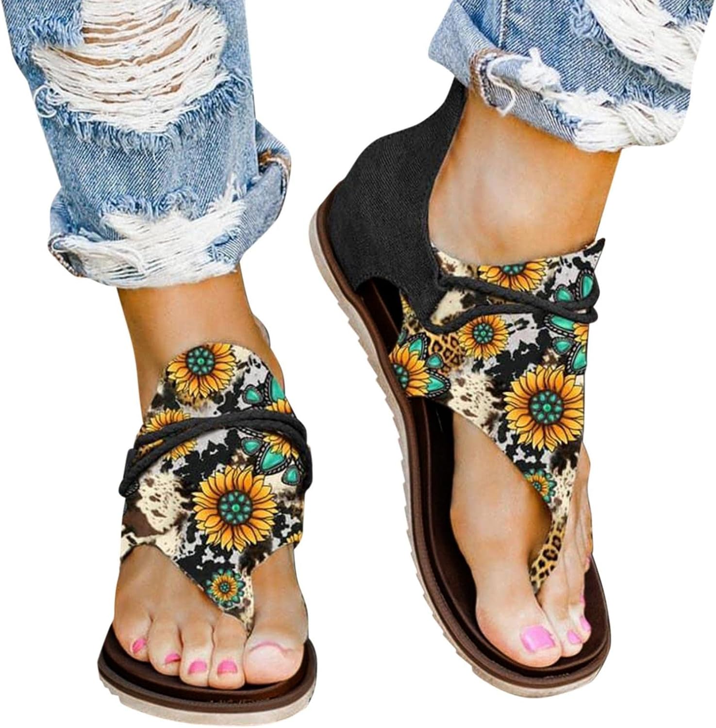 Amazon.com | AODONG Sandals for Womens Flat，Knee High Gladiator Sandals ...