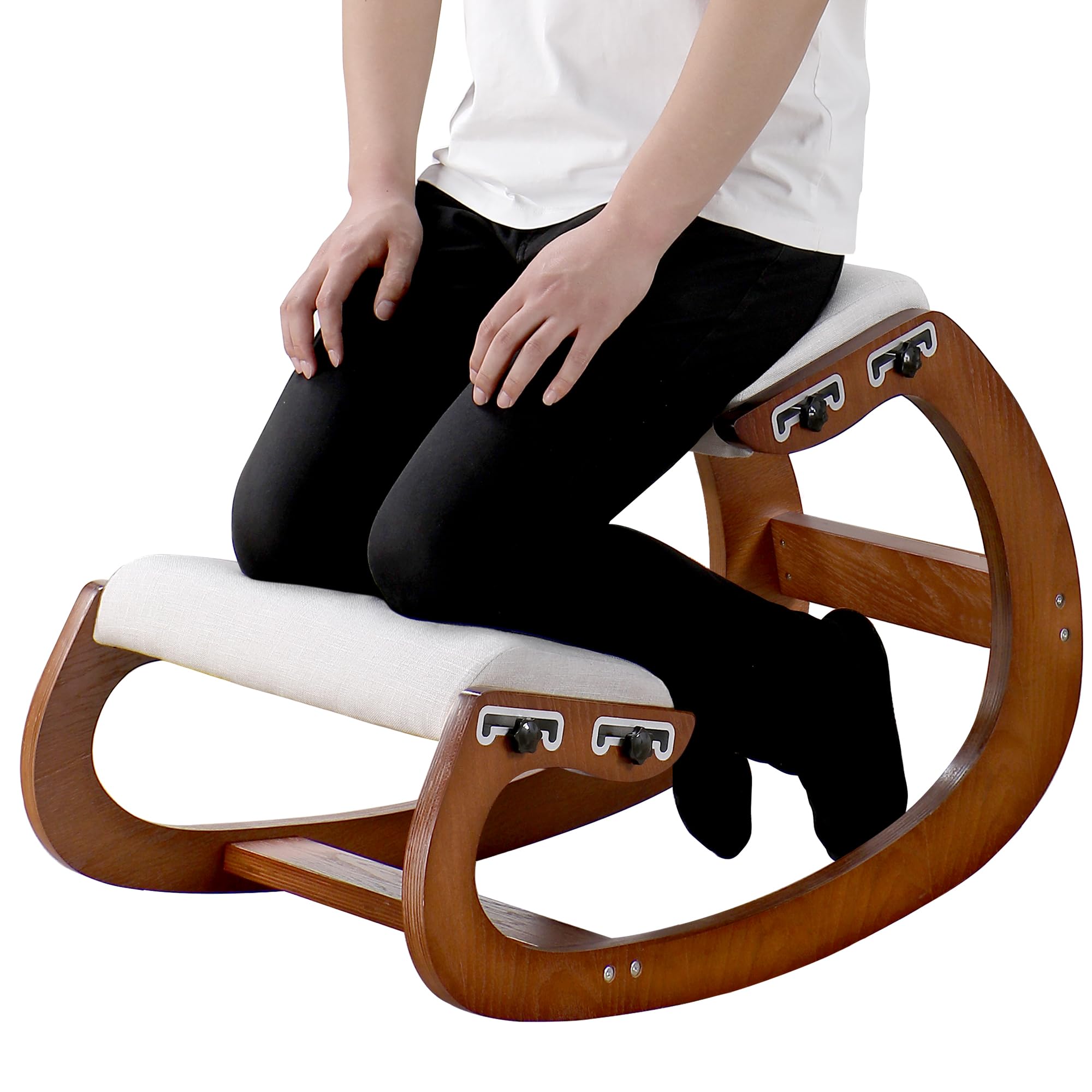 MallVitally Adjustable Kneeling Chair, Wooden Ergonomic Rocking Chair ...