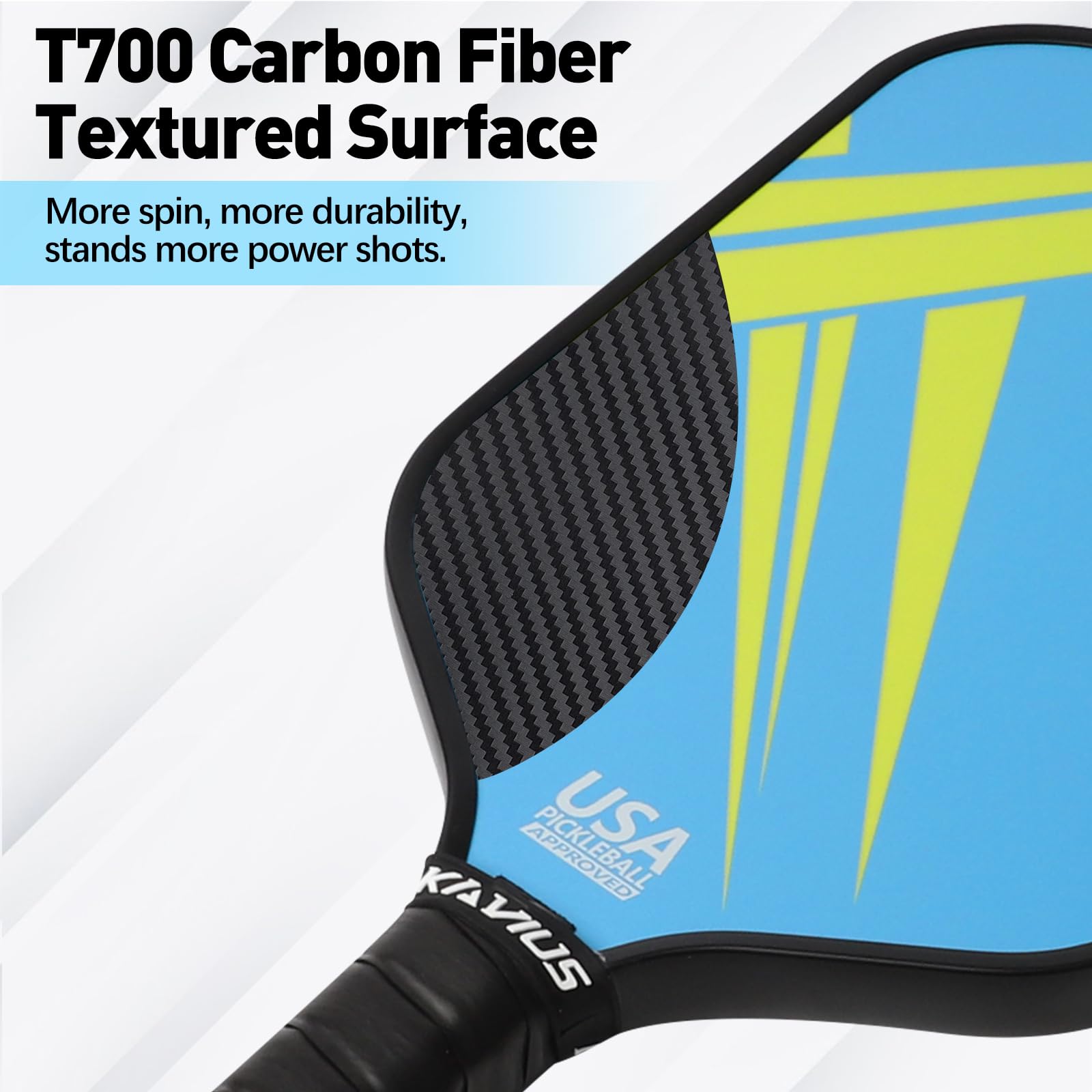 Snapklik.com : KAVIUS T700 Carbon Fiber Pickleball Paddle Upgraded 16mm ...