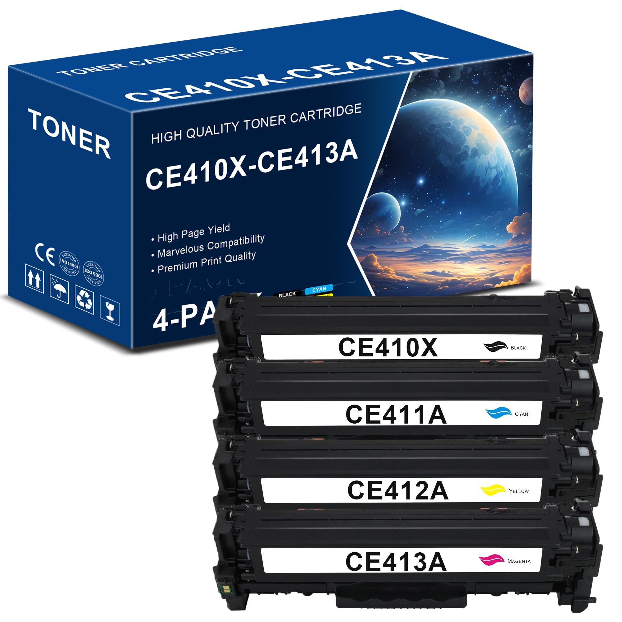 Office Ink Toner Replacement for HP CE410X CE410A CE411A CE412A CE413A ...