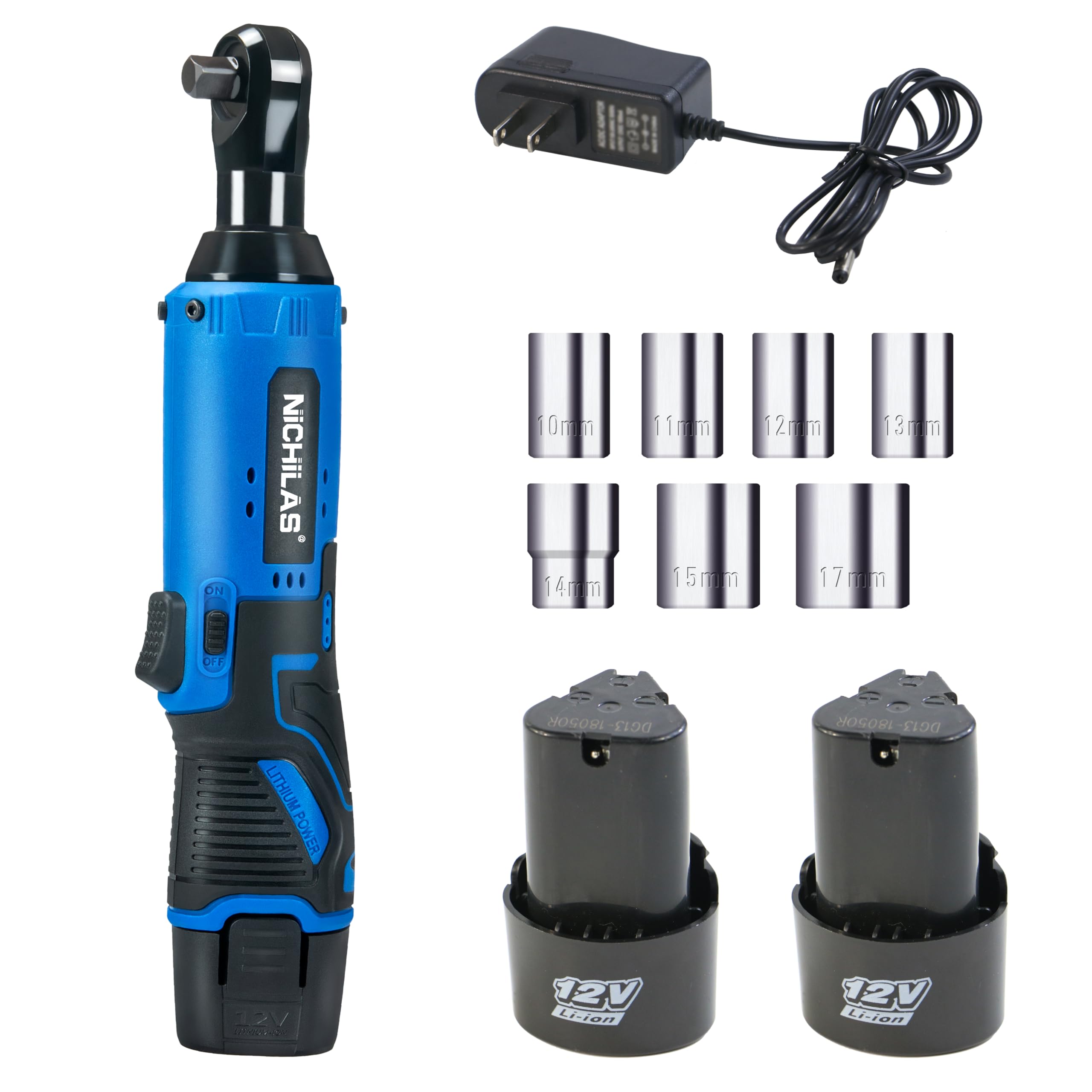 Amazon.com: NICHILAS Cordless Electric Ratchet Wrench 3/8", 12V Power ...