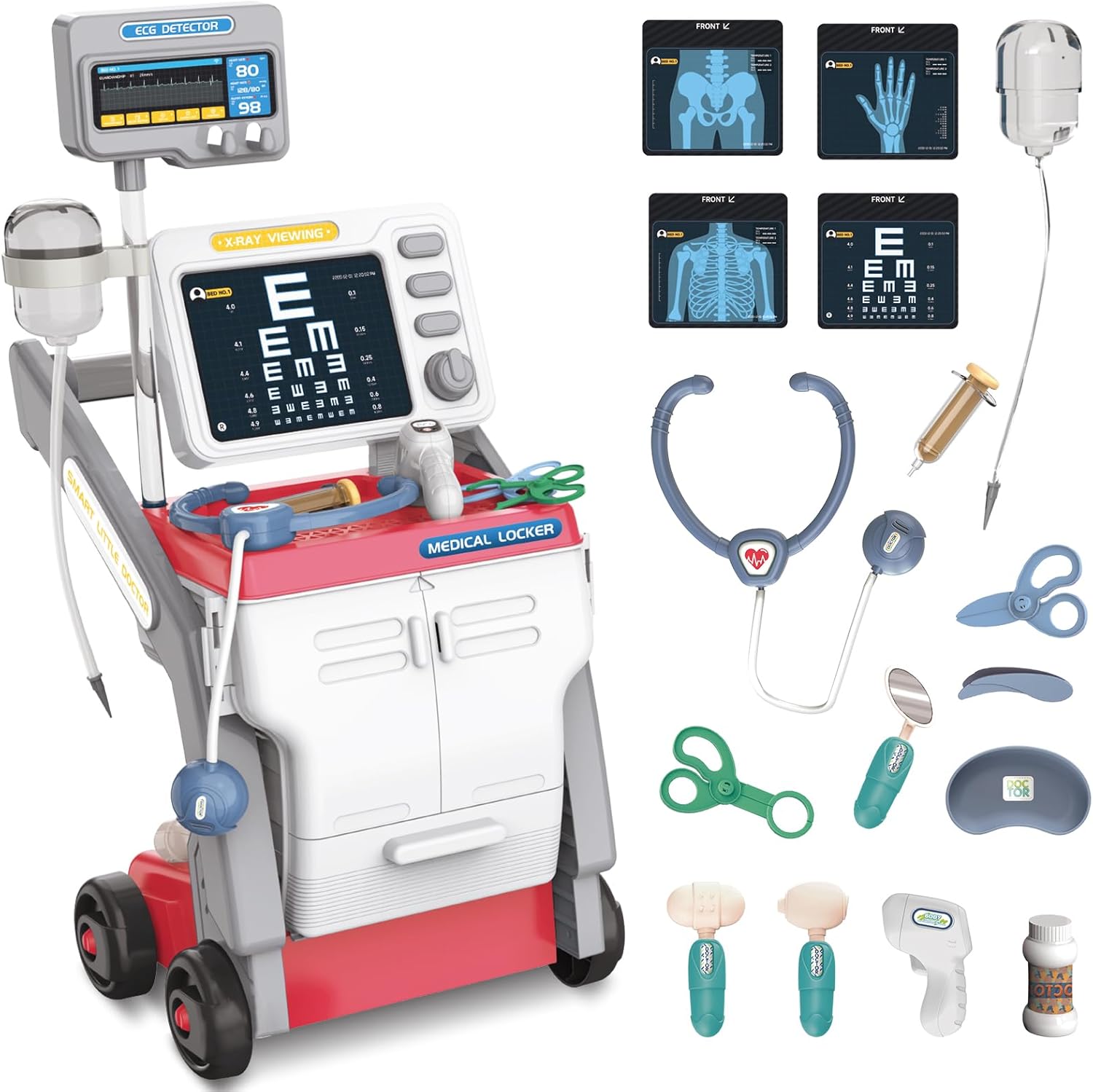 Amazon.com: deAO Toys Doctor Kits for Kids,Pretend Medical Station Set ...