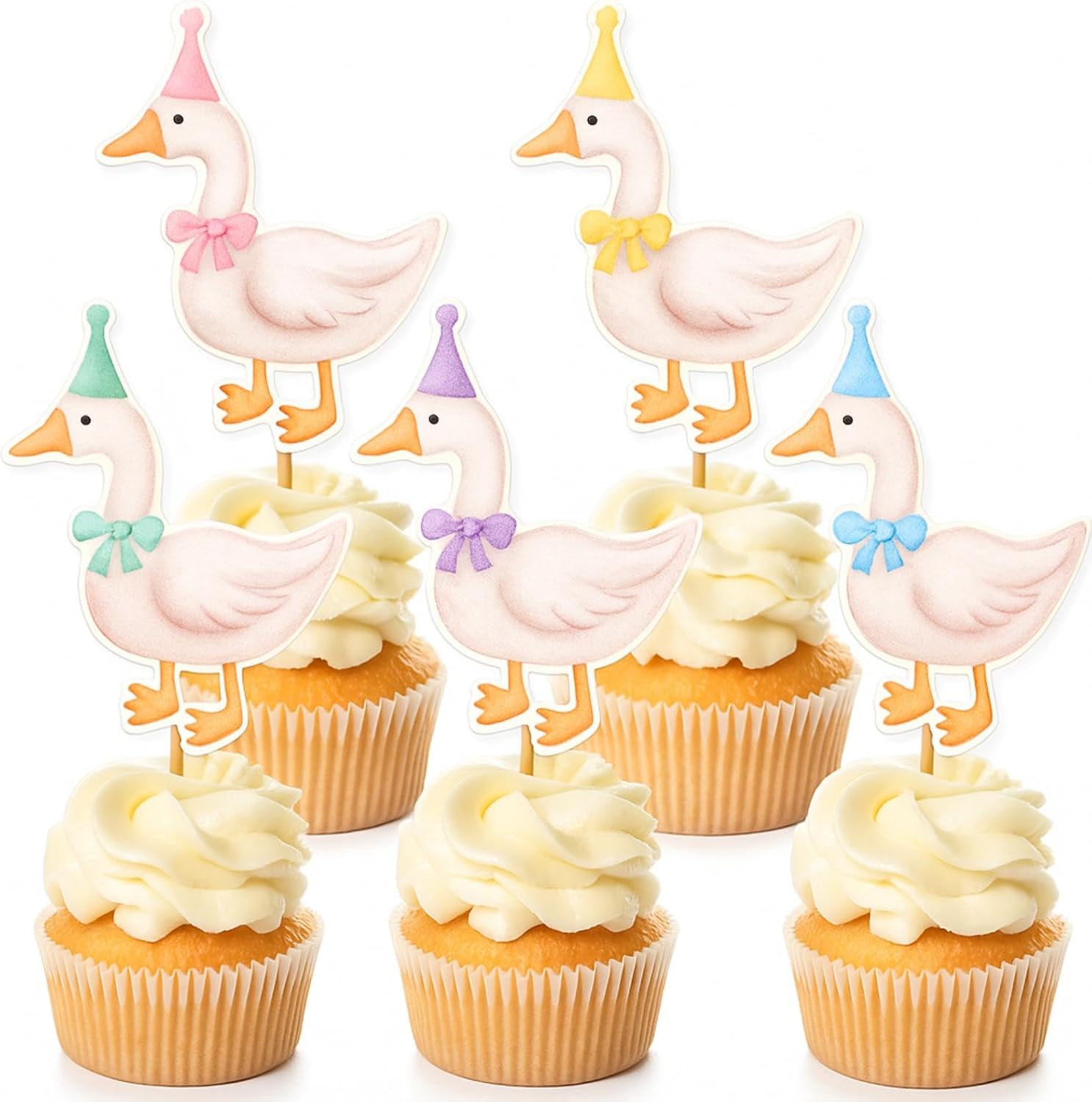 Amazon.com: Epakh 40 Pcs Silly Goose Cupcake Toppers Bulk Silly Goose ...