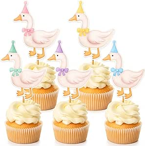 Amazon.com: Epakh 40 Pcs Silly Goose Cupcake Toppers Bulk Silly Goose ...