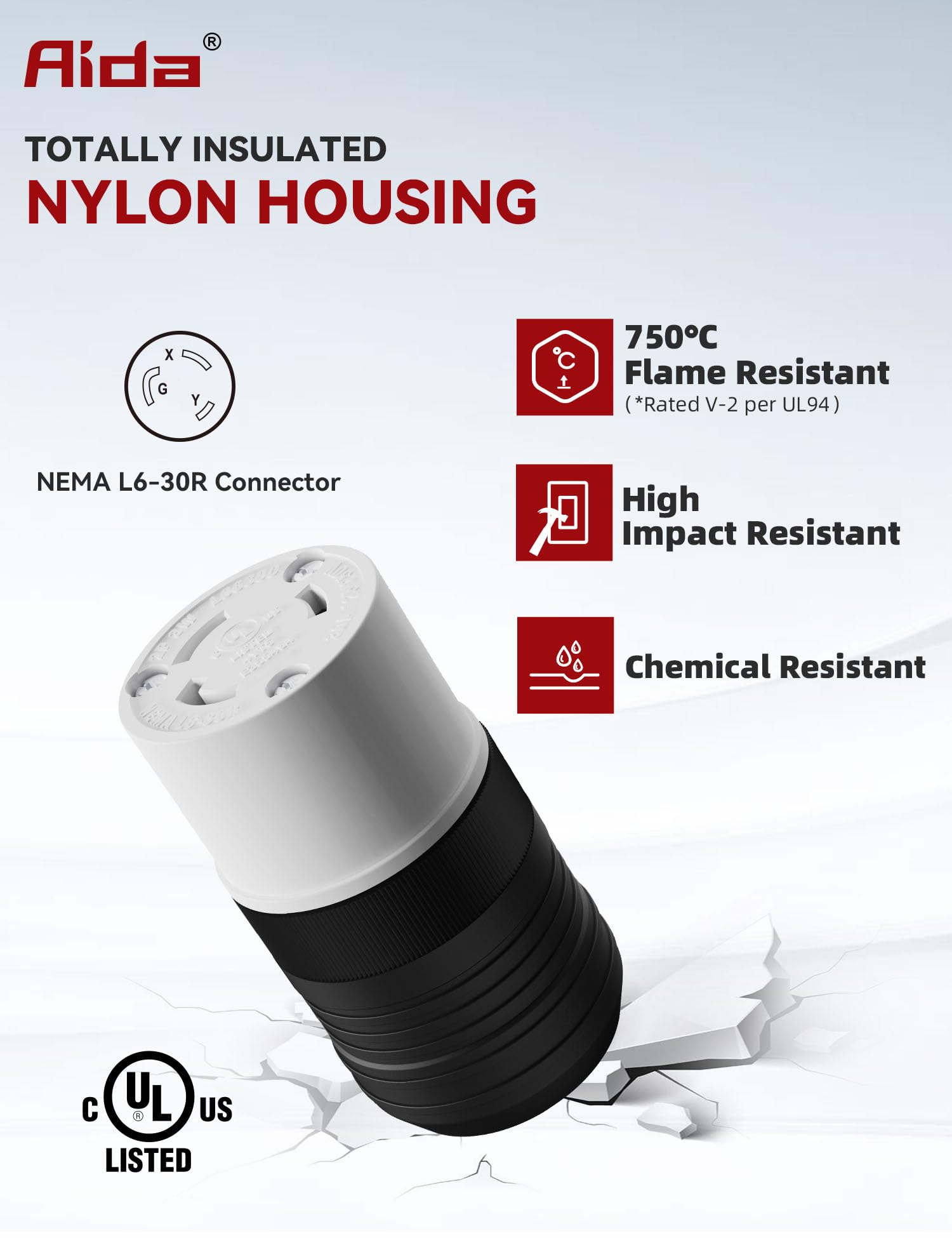 Snapklik.com : NEMA L6-30R Locking Connector, 30 Amp, 250 Volt, 2 Pole ...