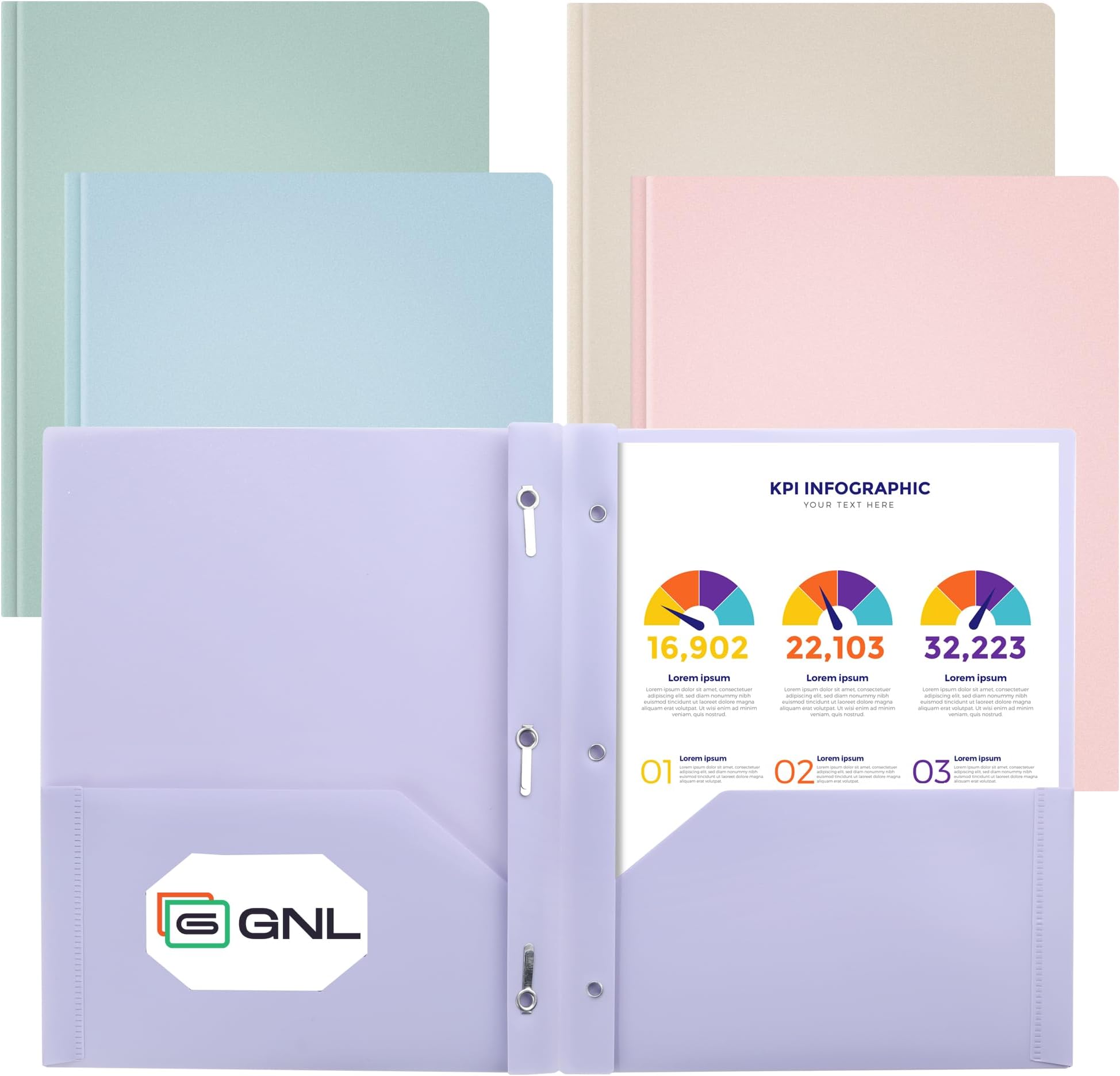 Amazon.com : Fulmoon 30 Pcs Plastic Pocket Folder Bulk 2 Pocket Muted ...