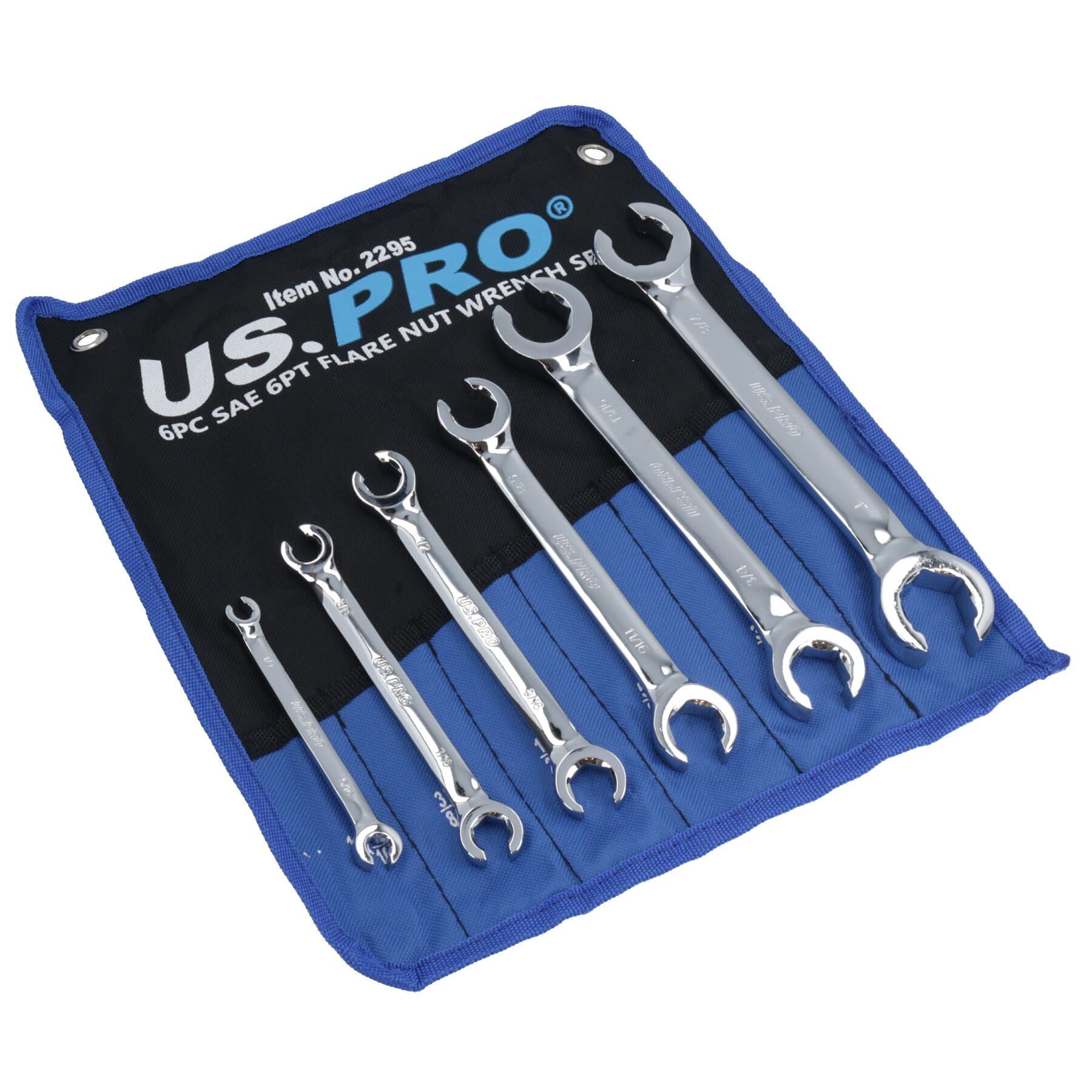 US PRO Tools 6pc SAE Imperial 6pt Flare Nut Spanners Wrench Set Brake ...