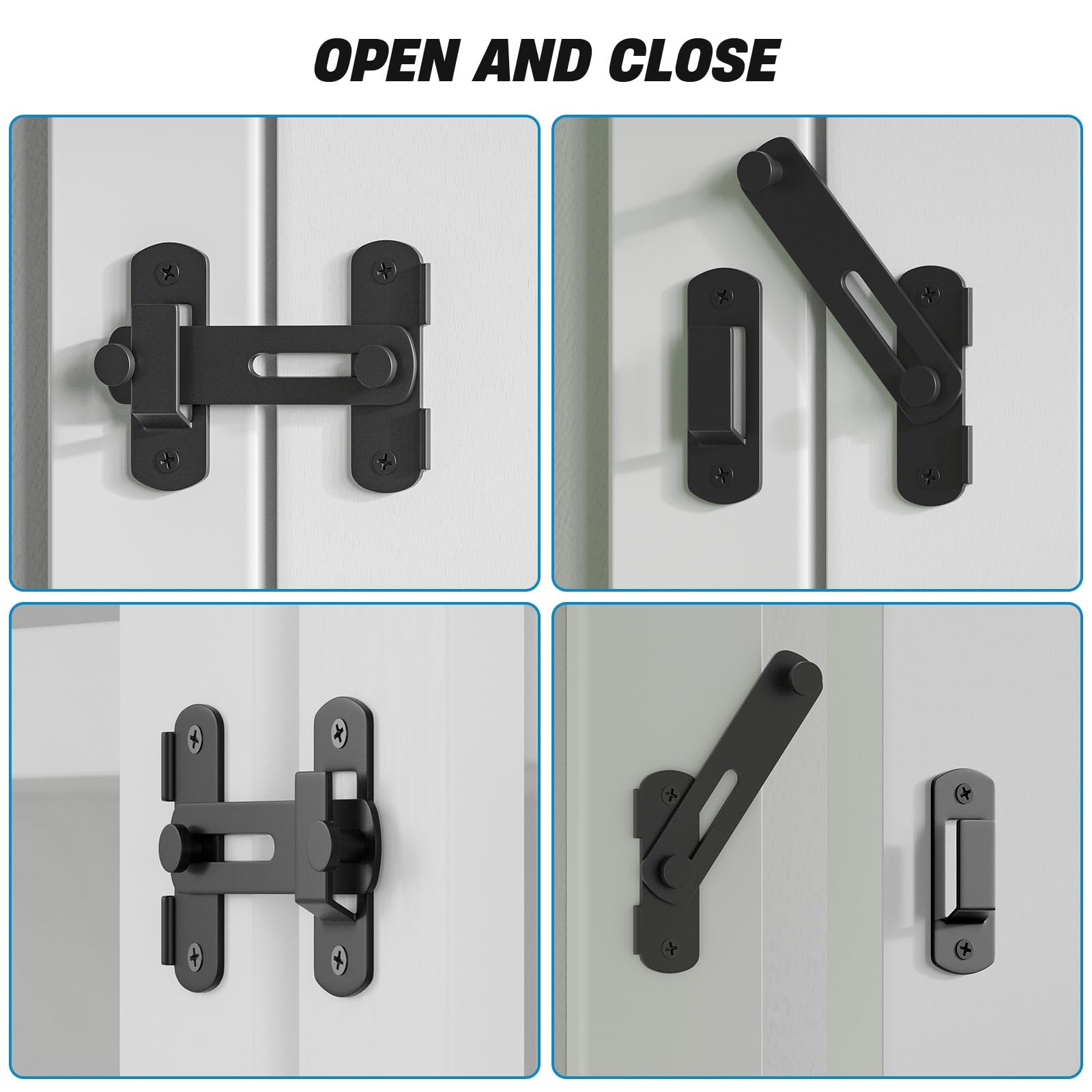 Snapklik.com : SMARTSTANDARD Barn Door Lock, 180 Degree Barn Door Latch ...