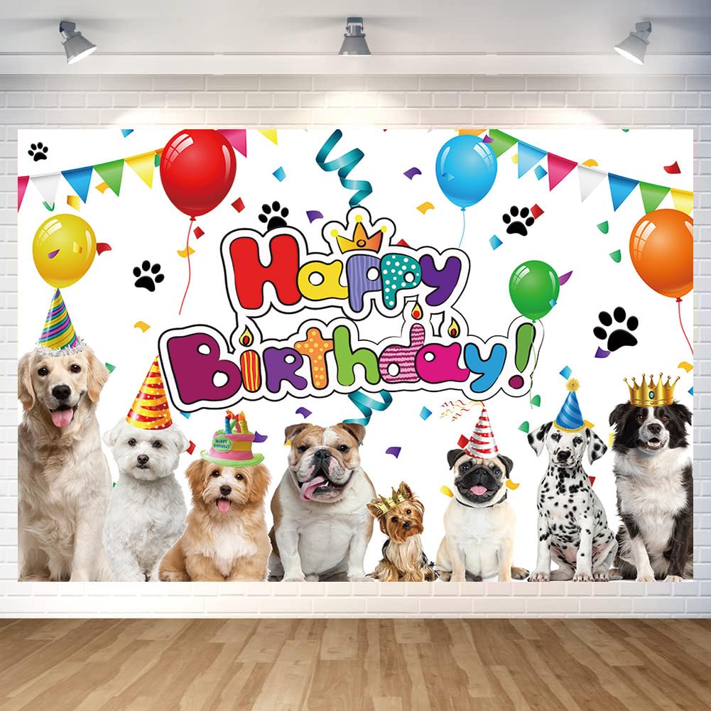 Amazon.com: DuftGu Dog Birthday Backdrop, Polyester, 70.8 x 47.2 Inch ...