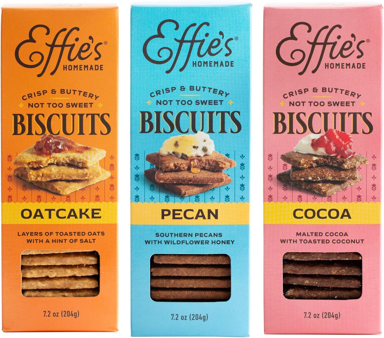 Amazon.com: Effie's Homemade Biscuits - Variety Pack - Oatcakes, Pecan ...