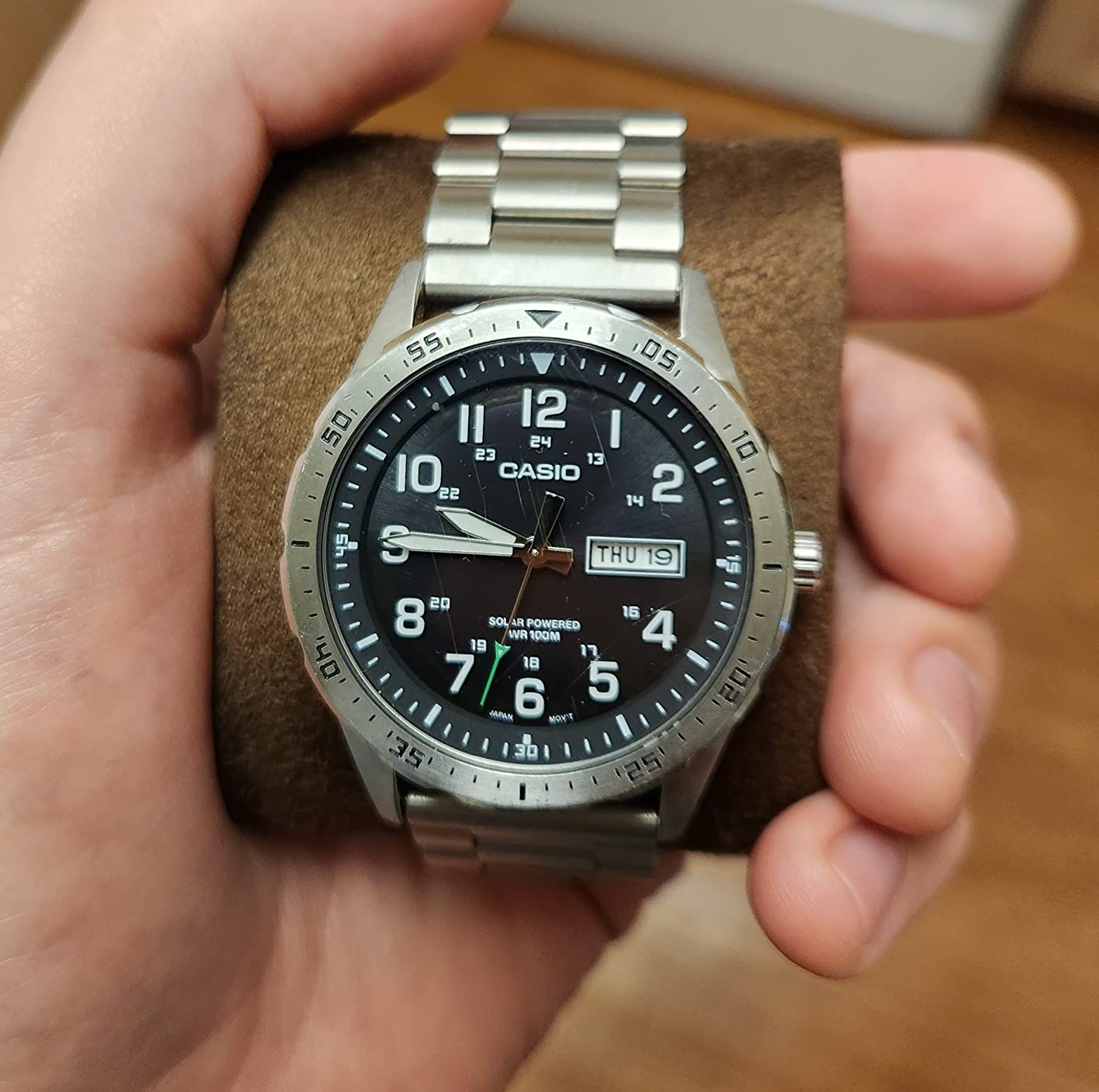 $15/mo - Finance Casio Men's Solar Powered Stainless Steel Quartz Cloth ...