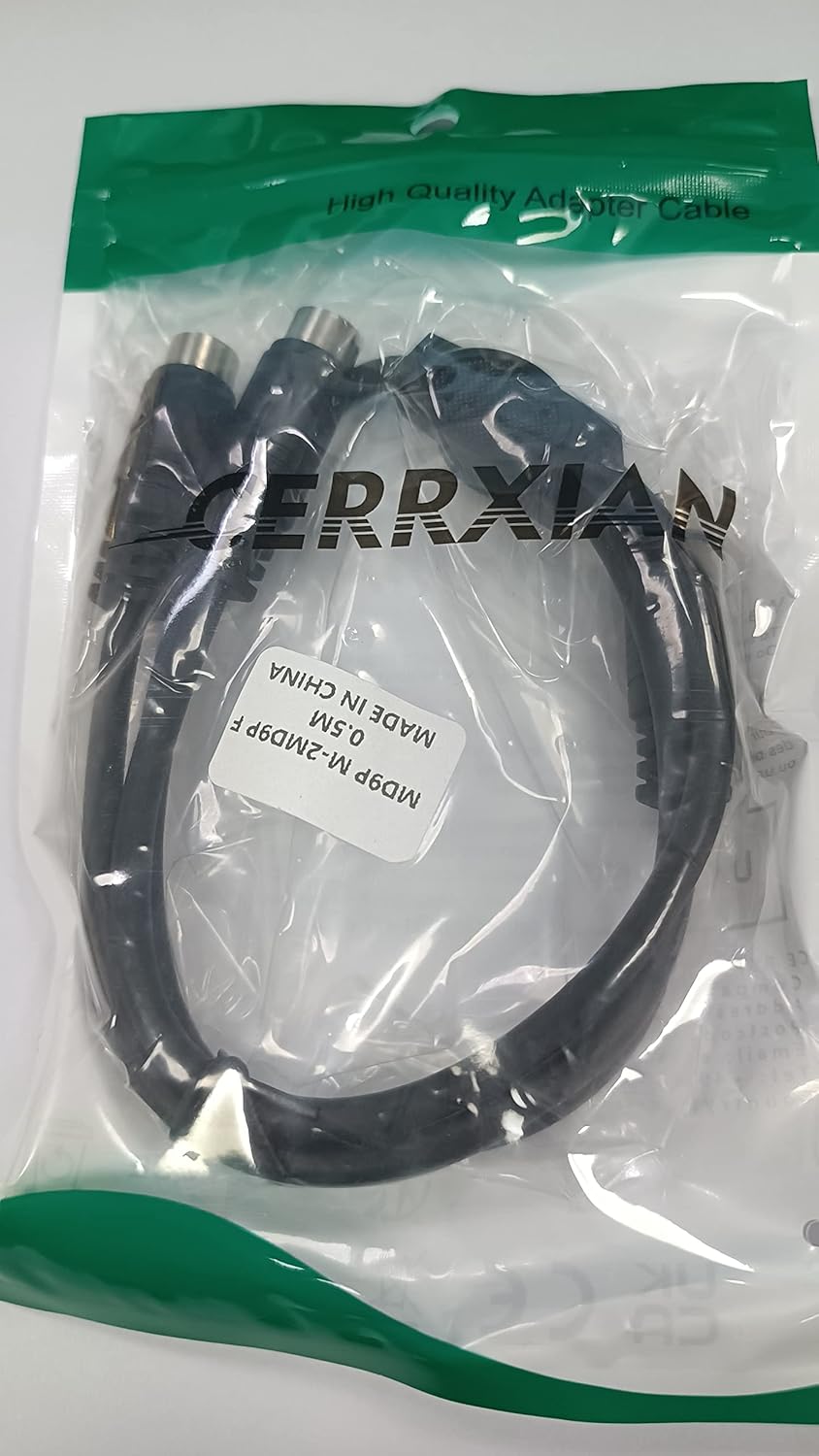 CERRXIAN 1.6FT/50CM S-Video 9 Pin Mini DIN Y Splitter Connector Cable 9 ...