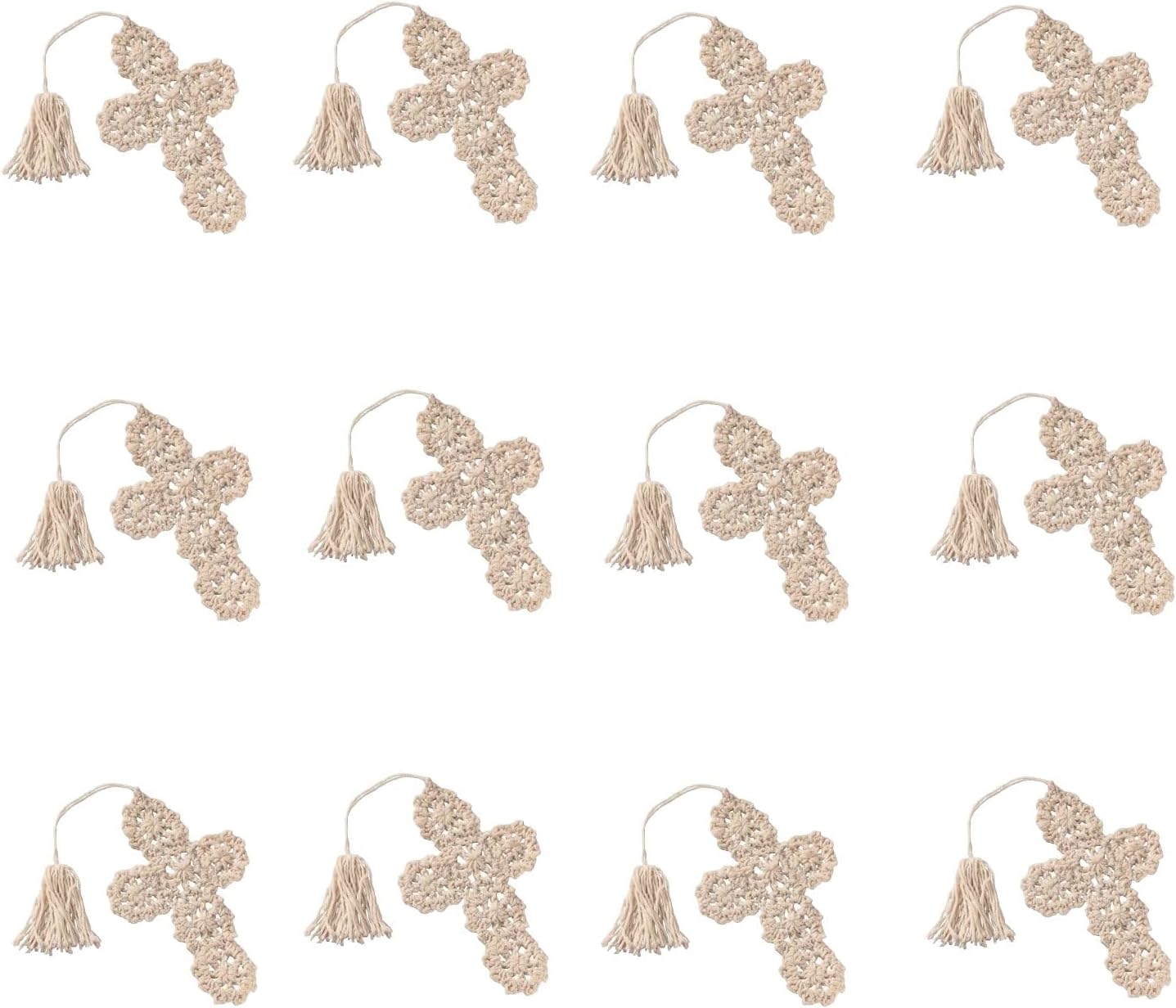 Amazon.com: 24 Count Bulk Set of Starched Cotton Crocheted Cross ...