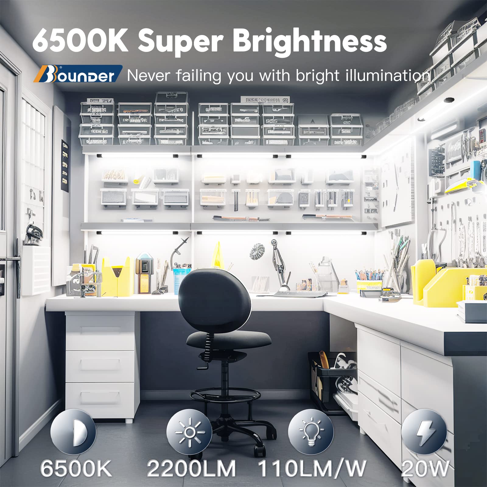 Snapklik.com : 2FT LED Shop Light Fixture, Super Bright 2200LM, Cool ...