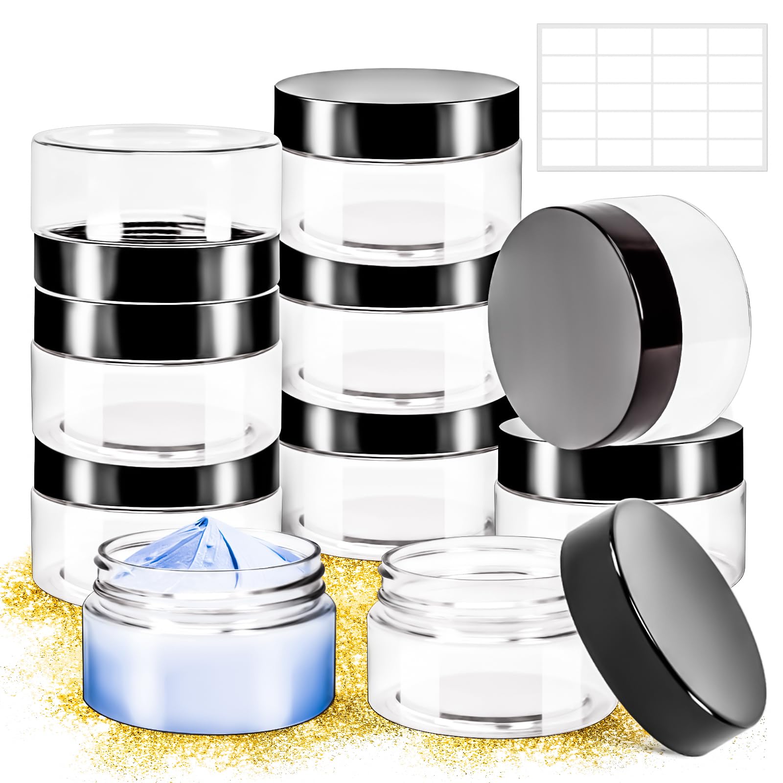 Amazon.com: MotBach 10 Pack 4oz Plastic Jars with Lids, 120ml Round ...