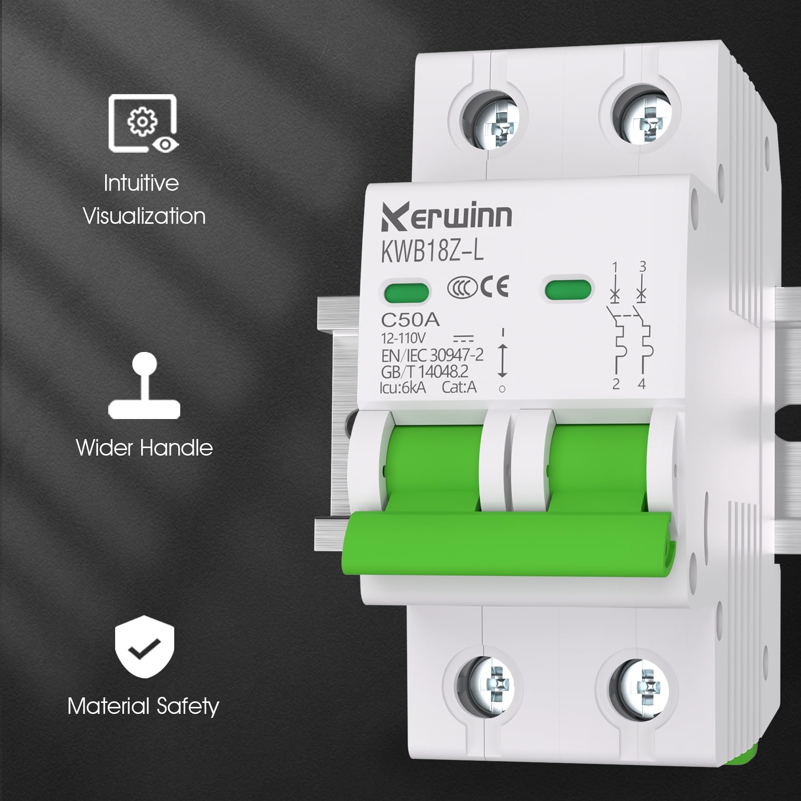 Snapklik.com : KERWINN DC Miniature Circuit Breaker 12V-110V Circuit ...