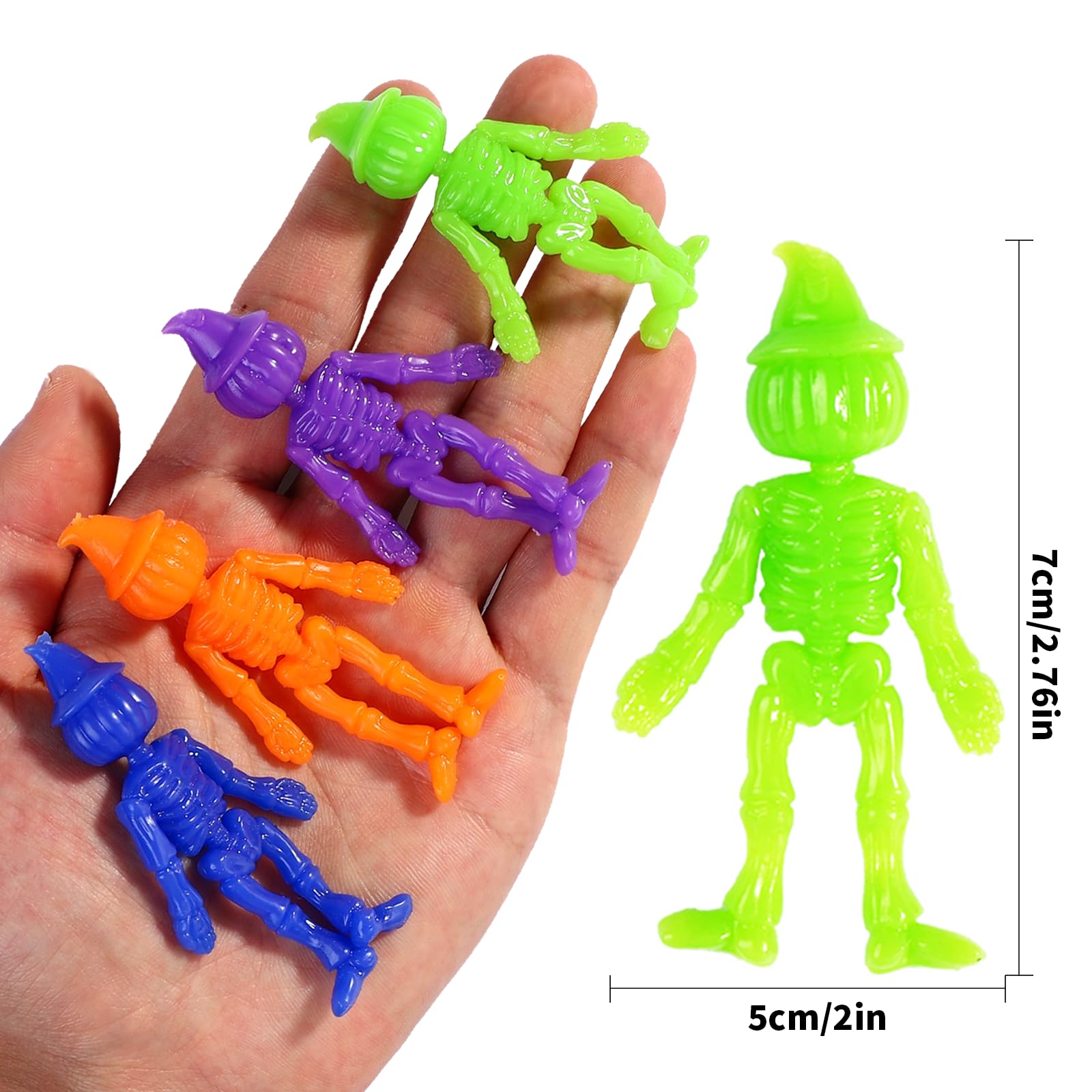 Snapklik.com : 36Pcs Halloween Stretchy Skeleton Toys, Assorted Color ...