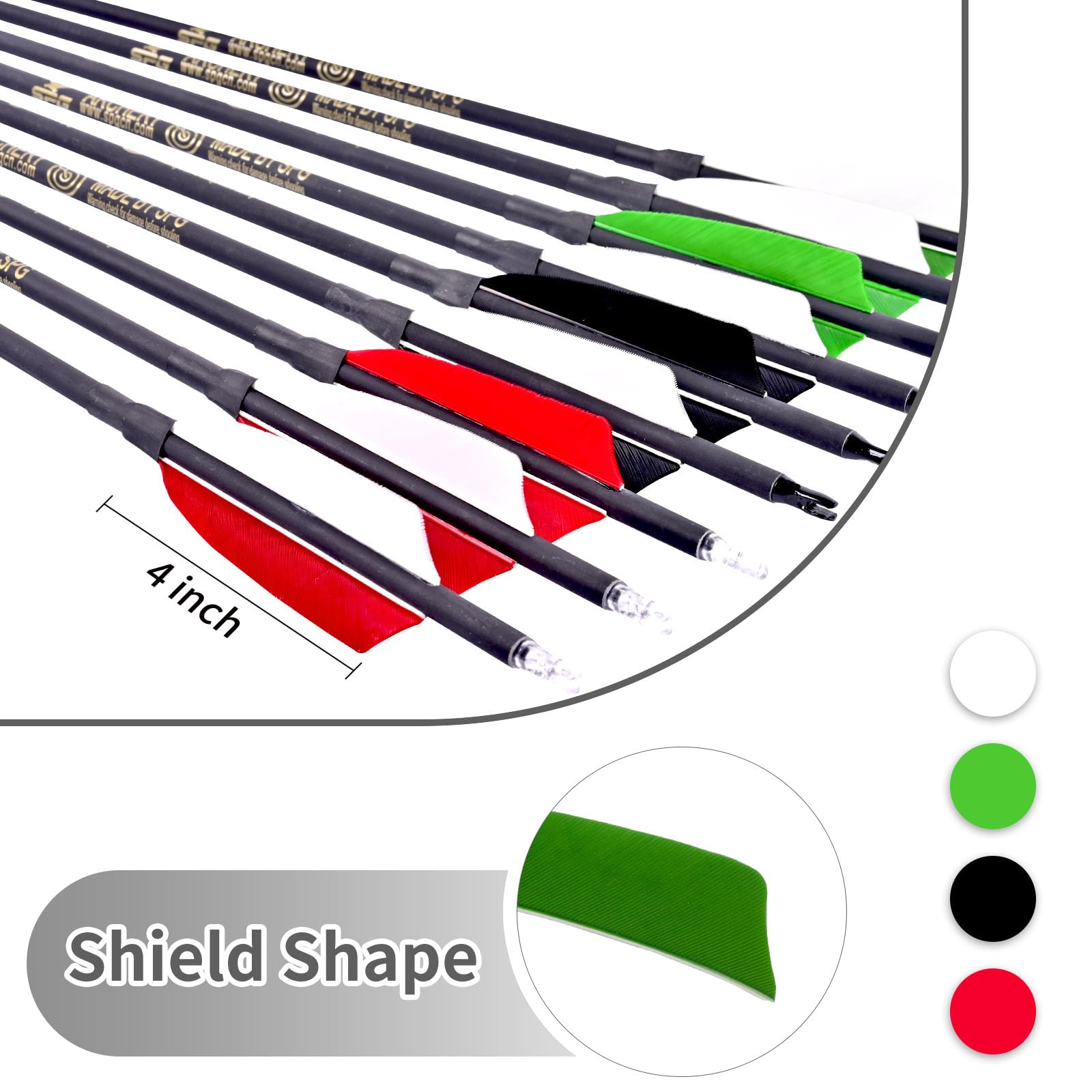 Snapklik.com : SPG 4 Inch Real Arrow Feathers - Shield Cut Feather ...