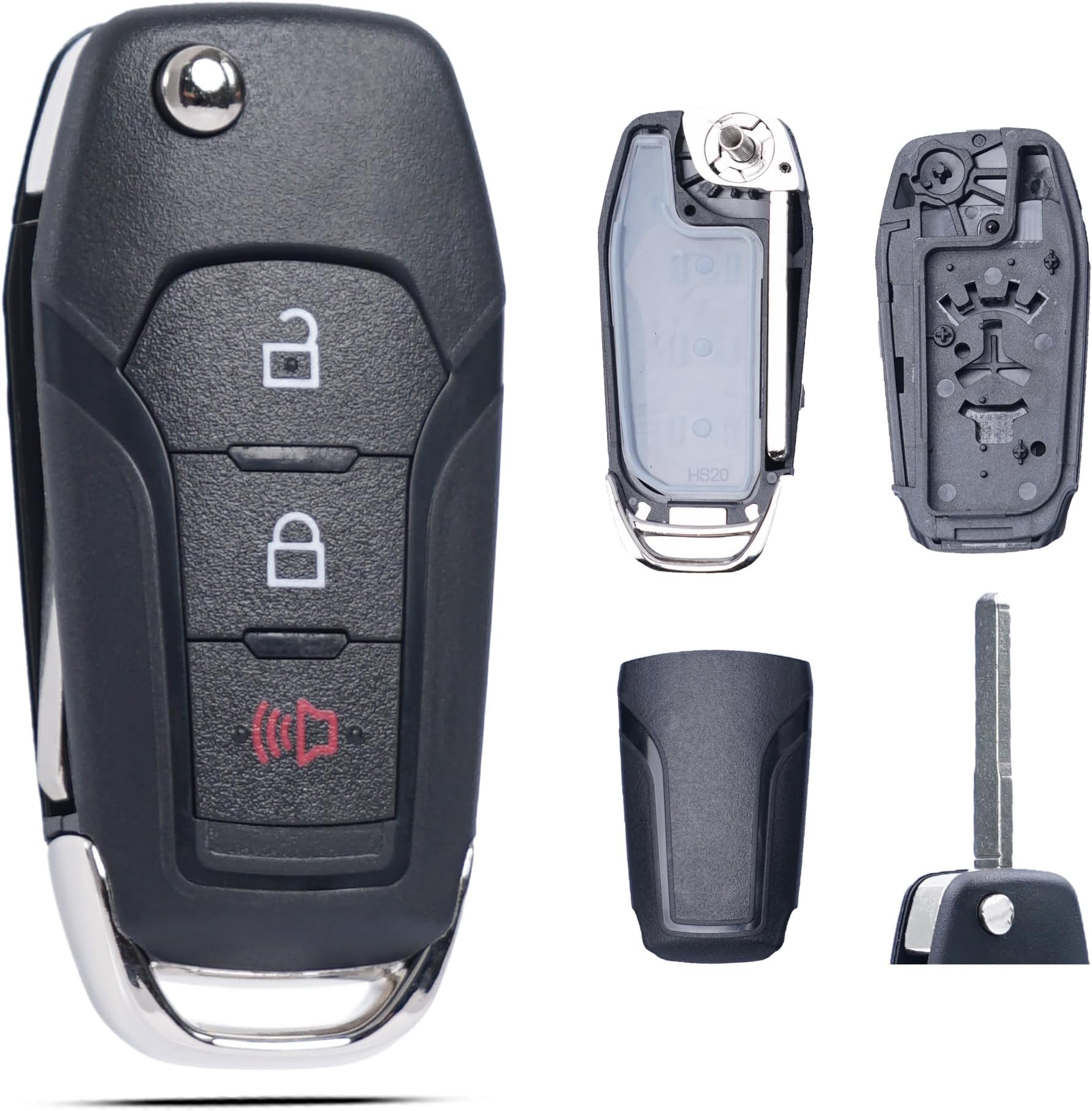 Amazon.com: SUPALAND Key Fob Shell Case Cover Replacement Fits for Ford ...