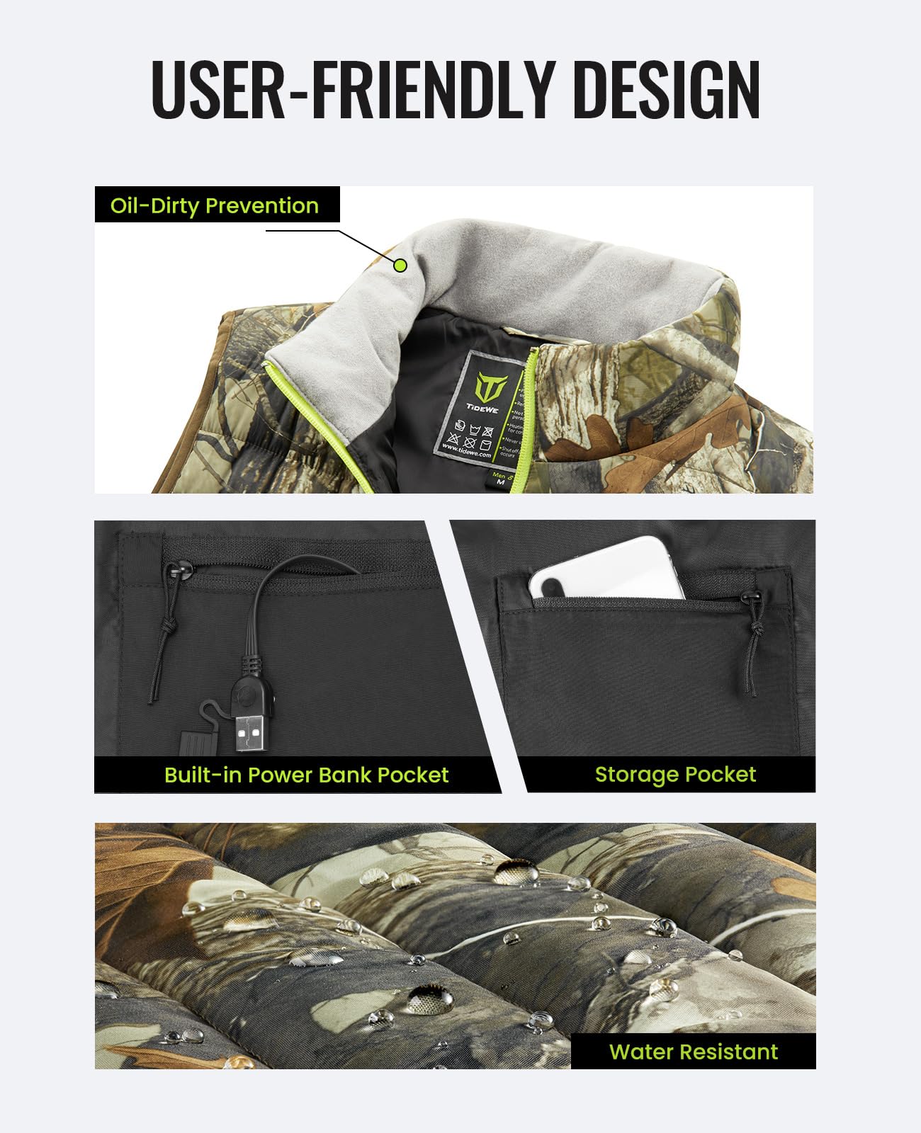 Snapklik.com : TIDEWE Mens Lightweight Heated Vest