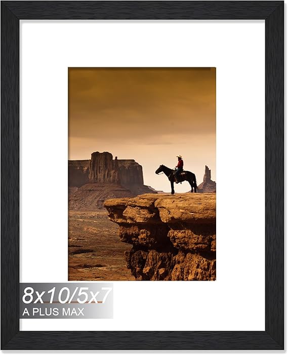 Amazon.com - A PLUS MAX 8x10 Picture Frame, Engineered Wood Frame Display Photo 5x7 with Mat or ...