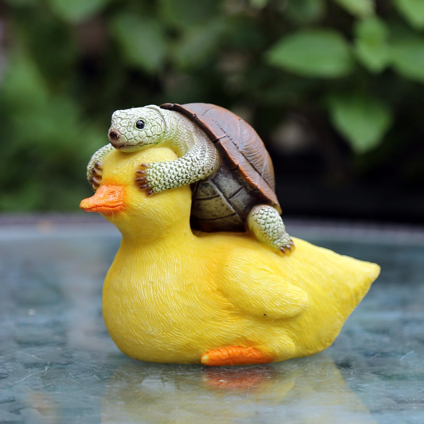 Amazon.com: SHAODIE Home Decoration Turtle Riding Duck Sculpture ...